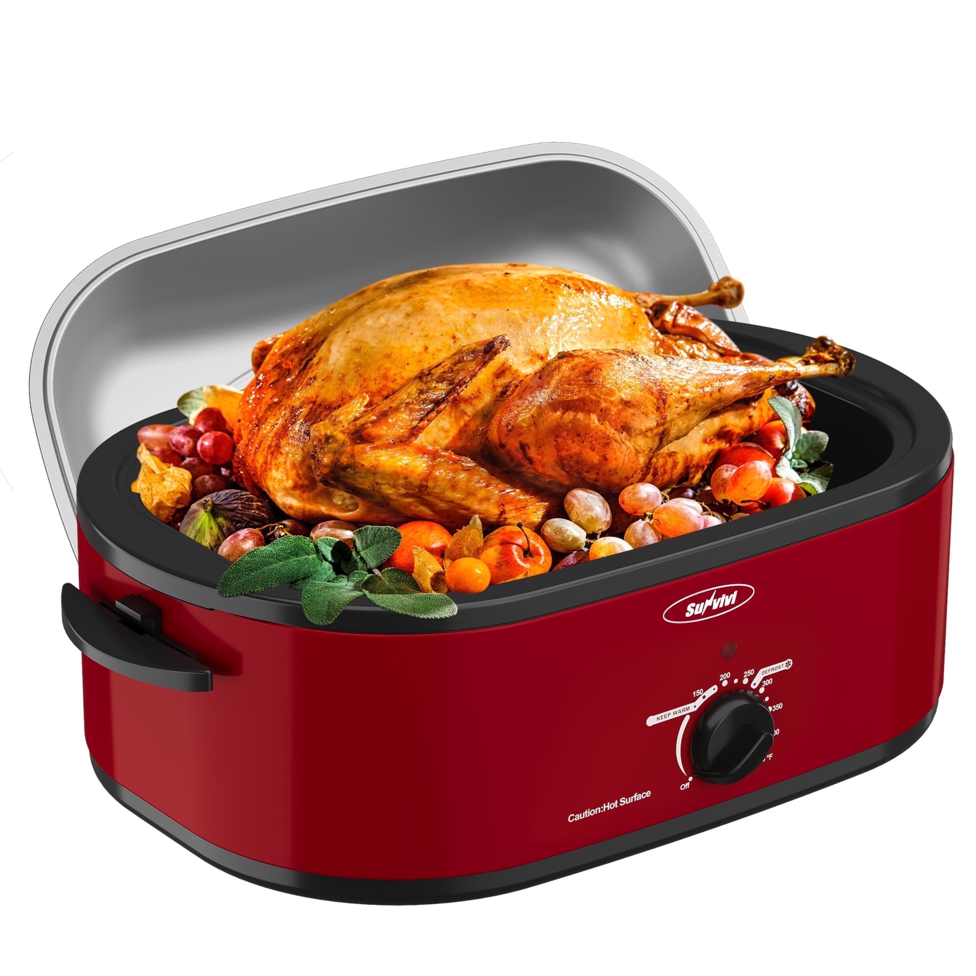 Sunvivi Roaster Oven with Self-Basting Lid, 20qt Electric Roaster with ...