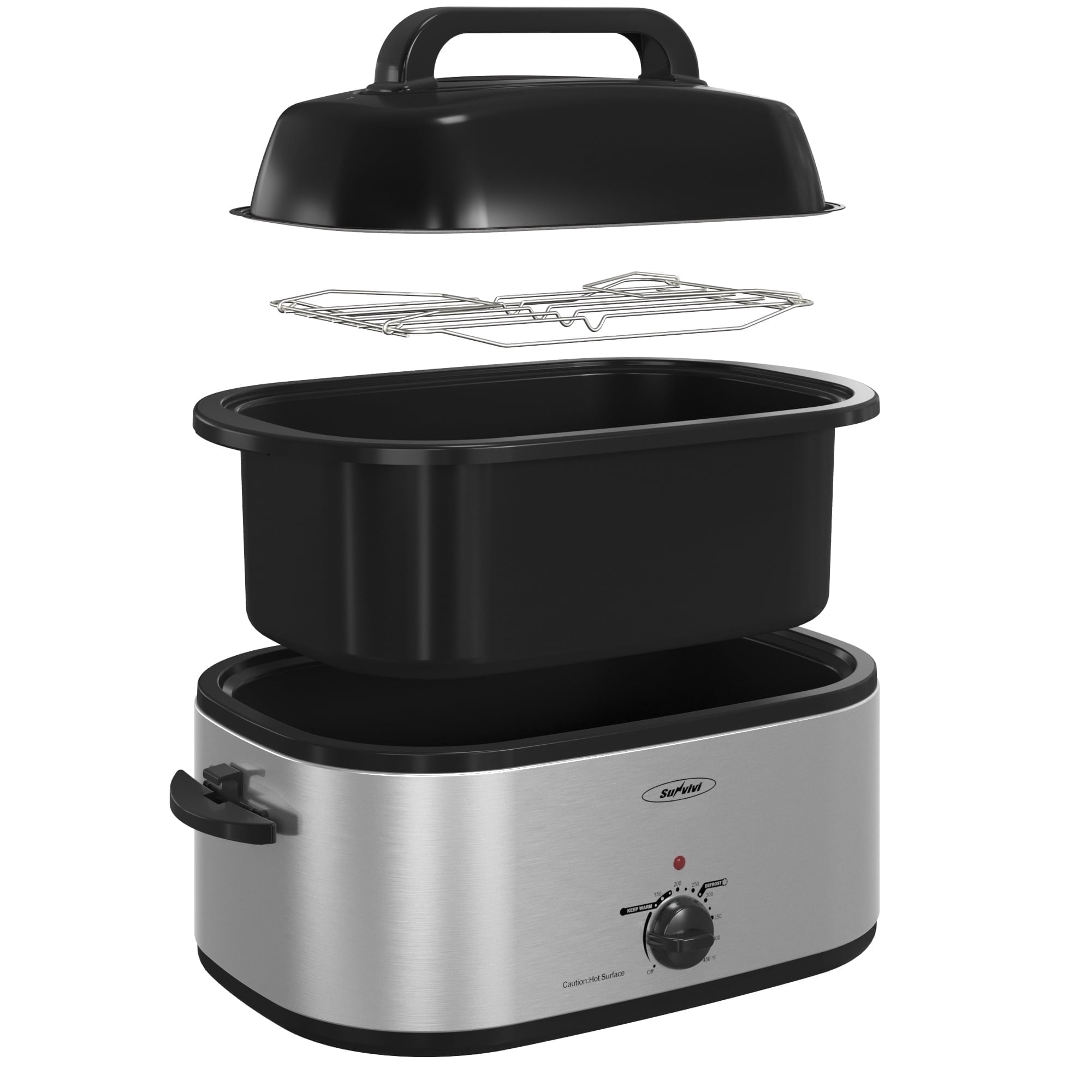 Sunvivi 22 Qt Roaster Oven with Removable Pan, Electric Turkey Roaster ...
