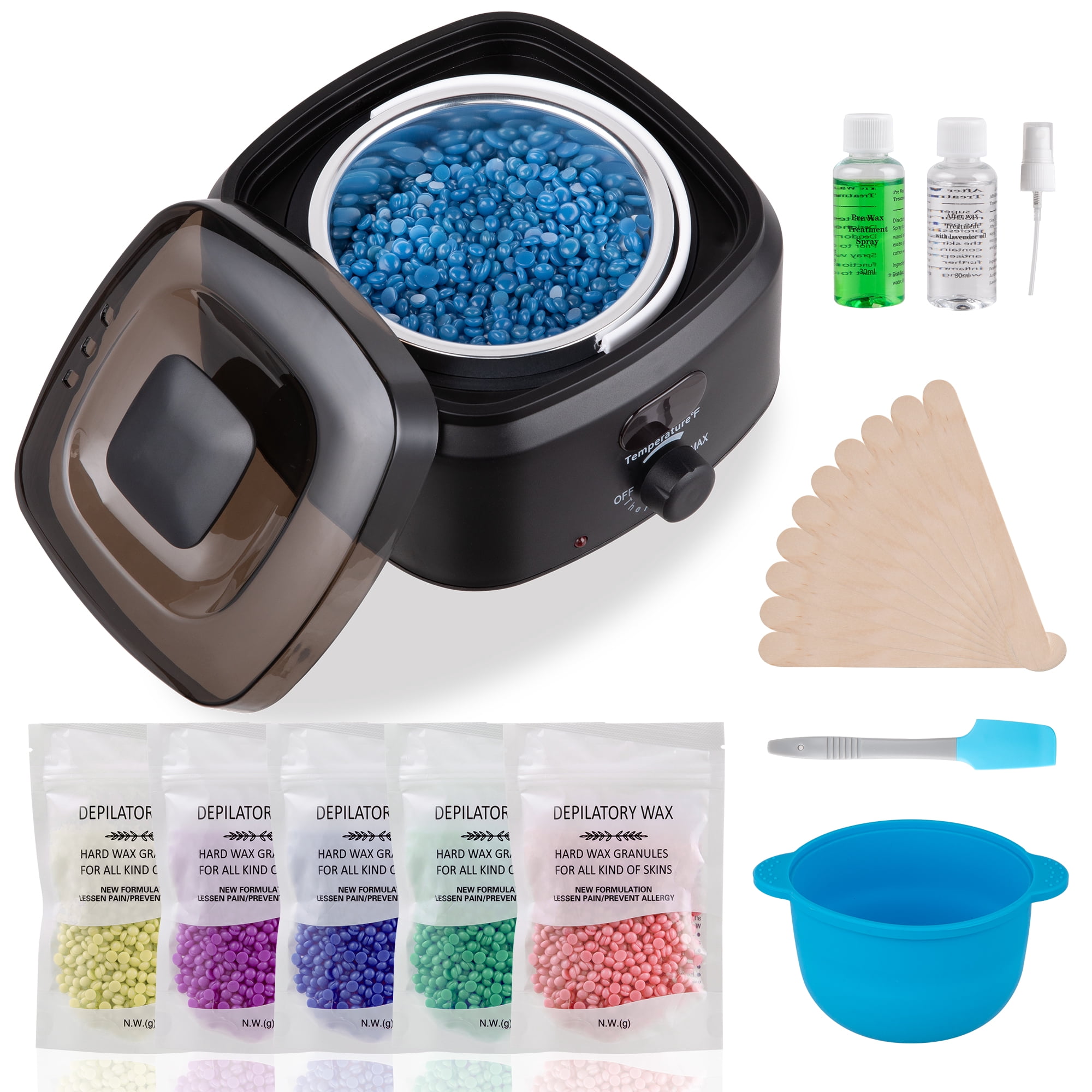 Sunvivi Waxing Kit, Brazilian Wax Warmer for Hair Removal with 5 Bag ...