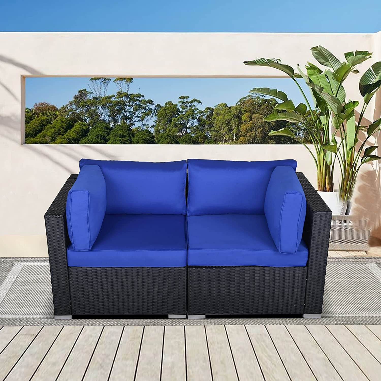 Sunvivi Wicker Patio Loveseat, Create the Patio of Your Dreams With Our ...