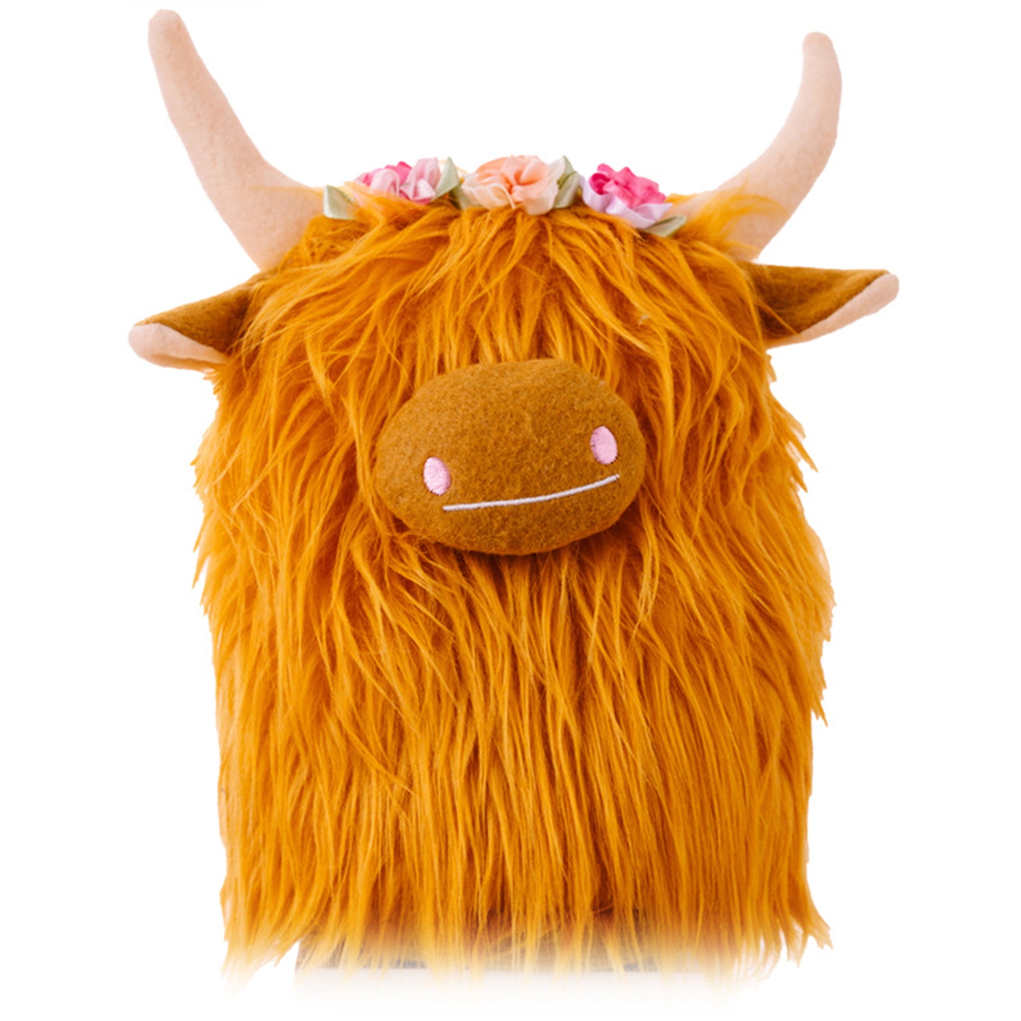 Sunwanar 9in Easter Highland Cow Stuffed Animals Fluffy Scottish Cow ...