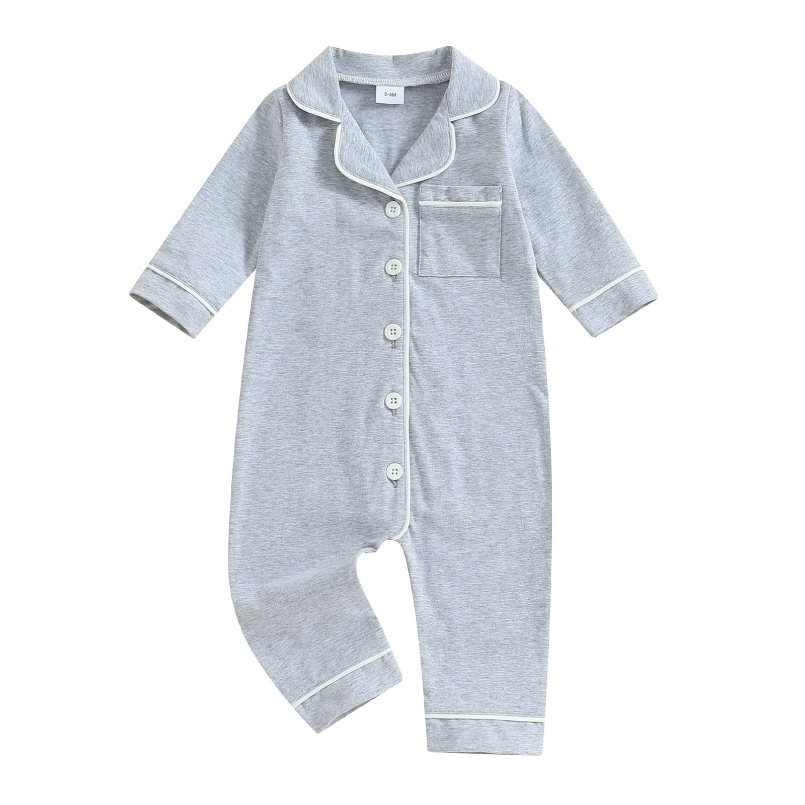 Sunwanar Infant Baby Boys Girls Rompers Pajamas Patchwork Turn-Down ...