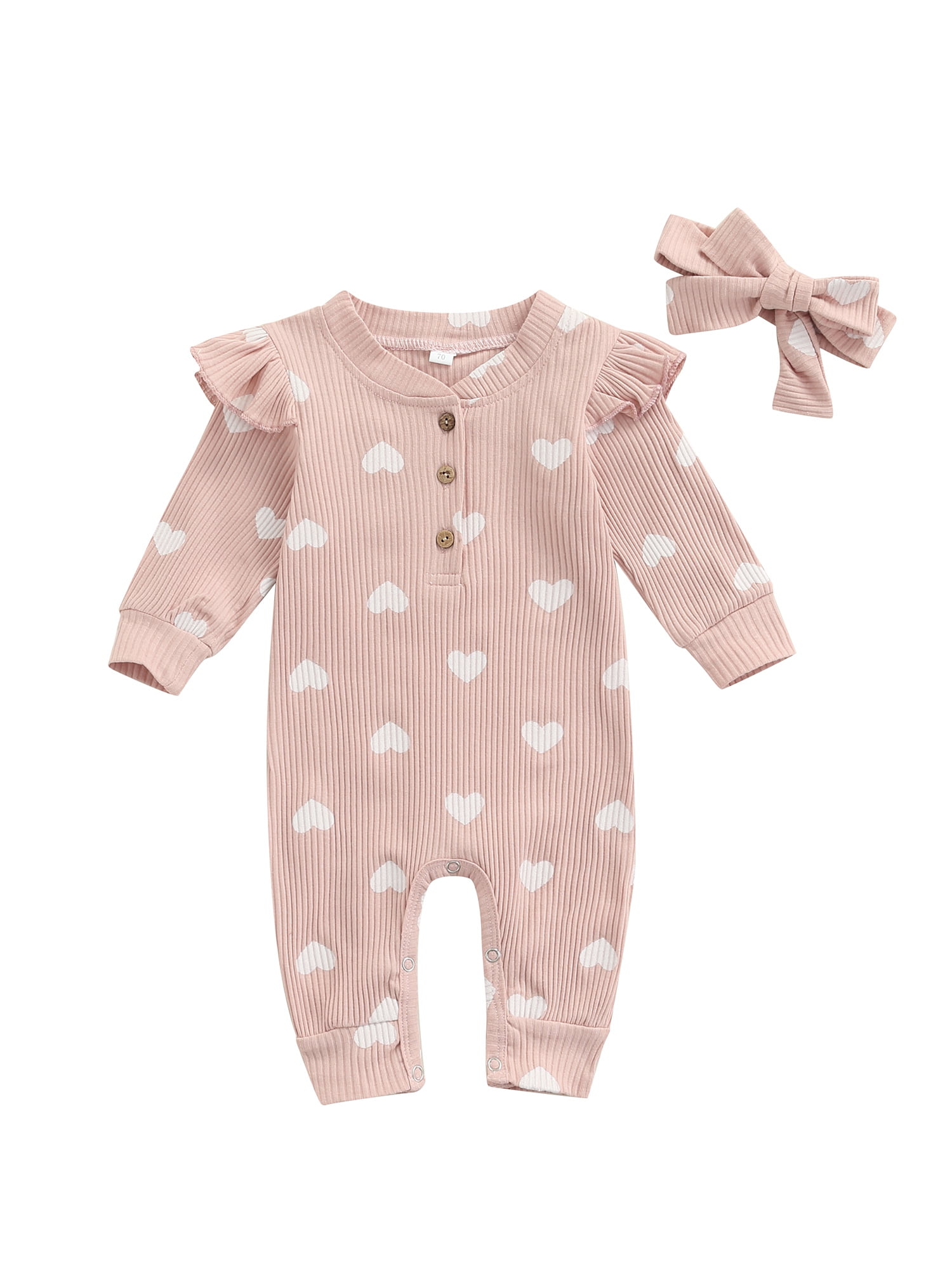 Sunwanar Infant Girls Two-piece Clothes Set, Heart Print Long Sleeve ...
