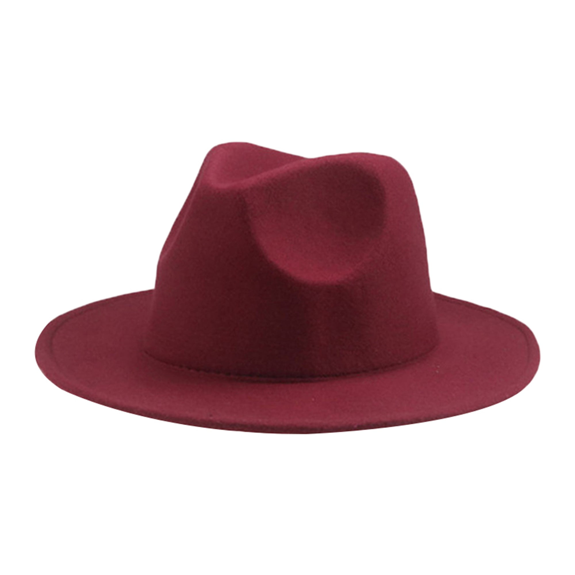 Sunwanar Kid Fedora Hat Solid Color Children Jazz Hats Classic Wide ...