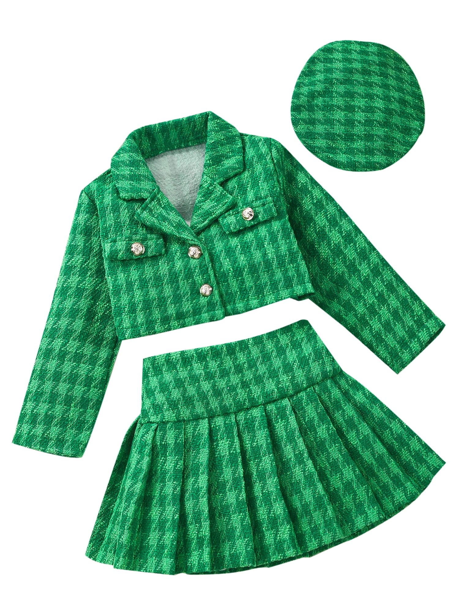 Sunwanar Little Girls Autumn 3 Piece Outfits Long Sleeve Button Coat ...
