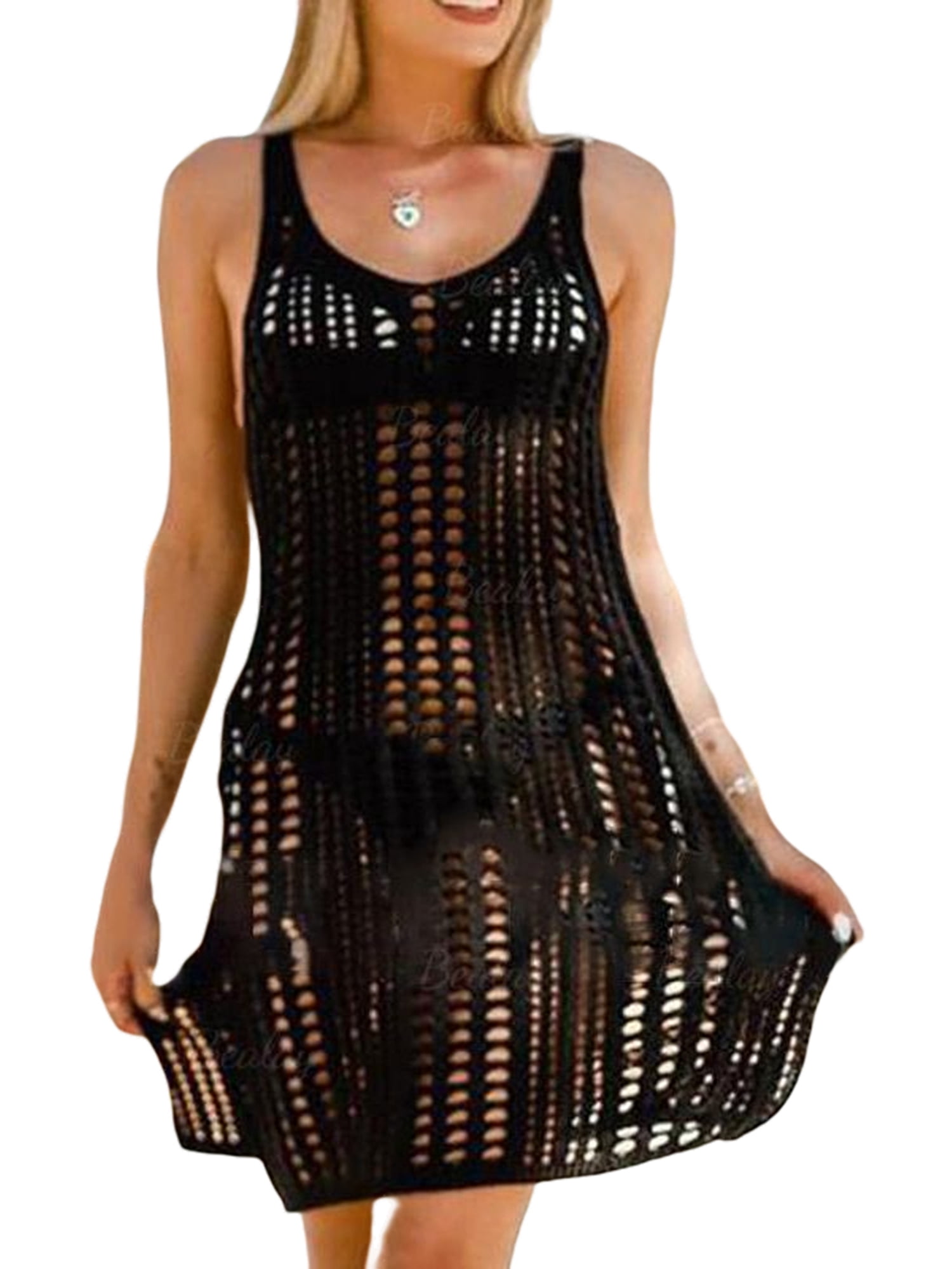 Sunwanar Women Hollow Out Swimsuits Cover Ups Crochet Bathing Suit