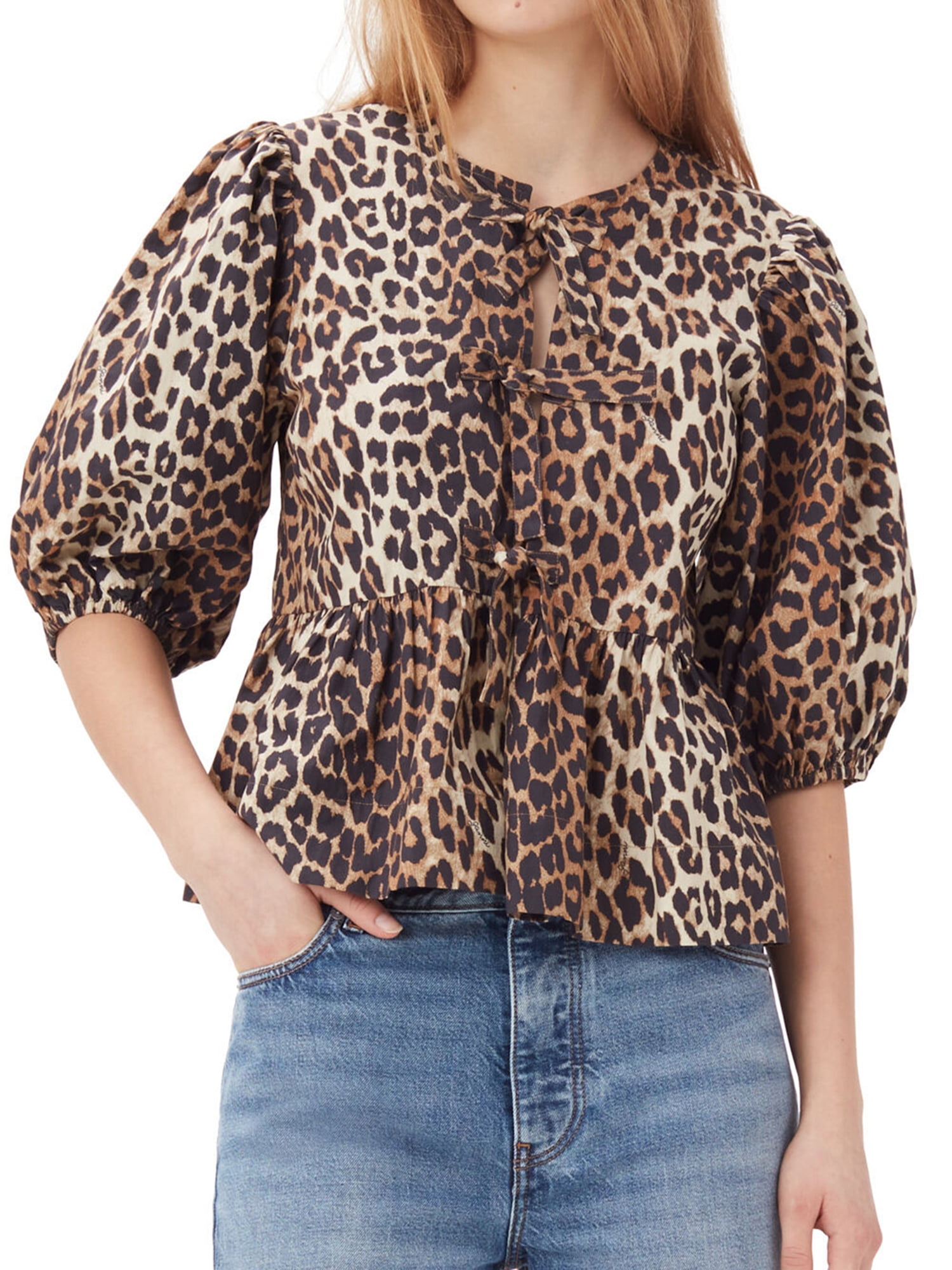 Sunwanar Women Y2k Puff Sleeve Peplum Shirts Bow Tie Front Blouse ...