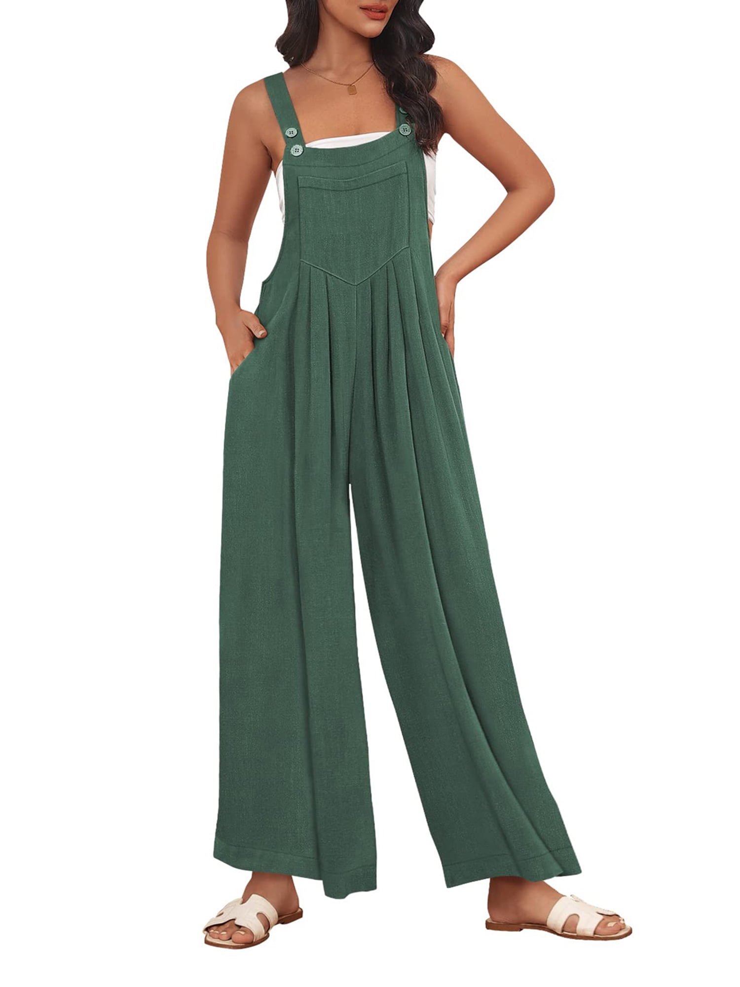 Sunwanar Womens Jumpsuits Overalls Wide Leg Casual Summer Outfits ...