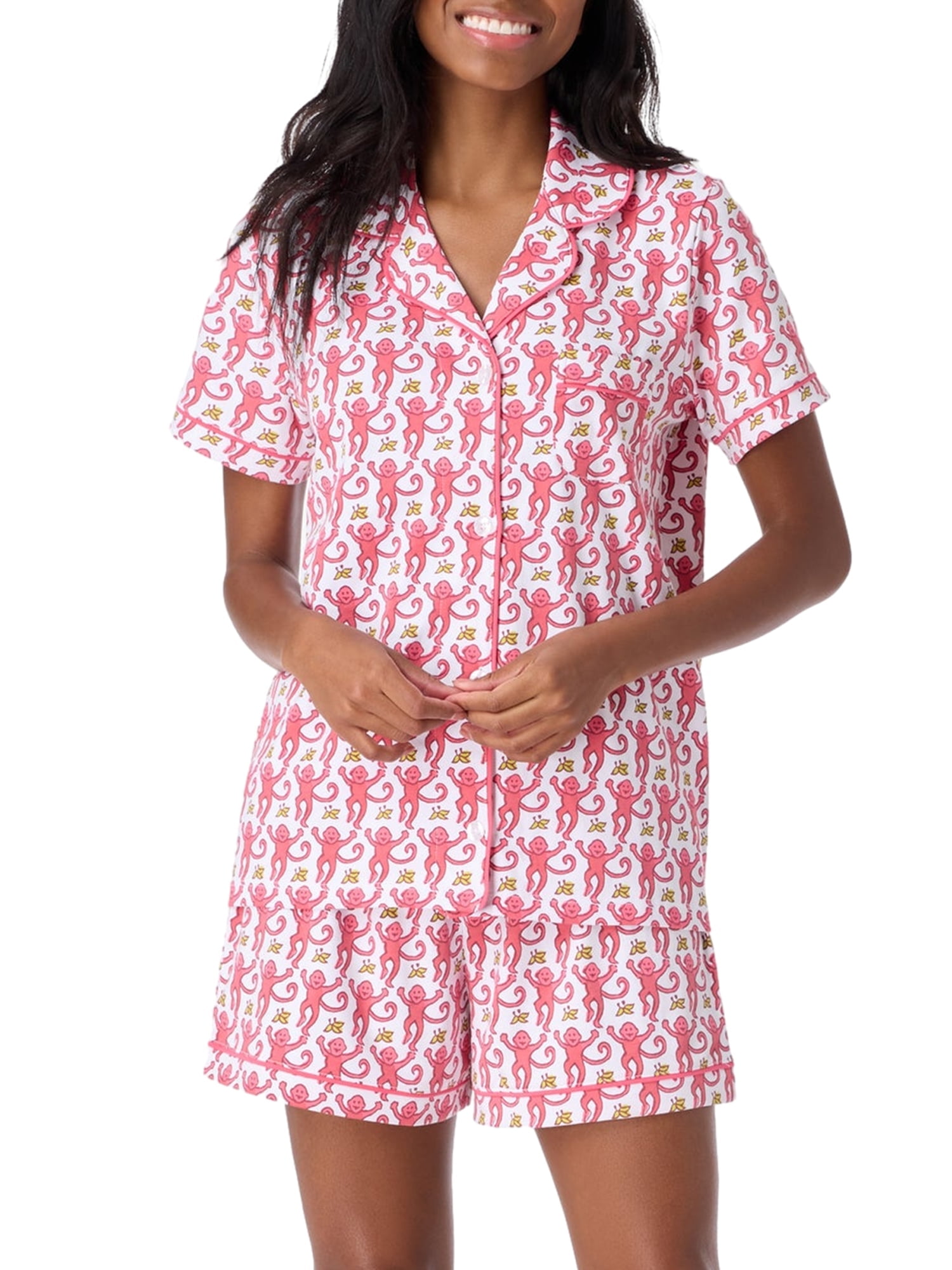 Sunwanar Womens Rabbit Monkey Print 2 Piece Pajamas Y2k Preppy Short ...