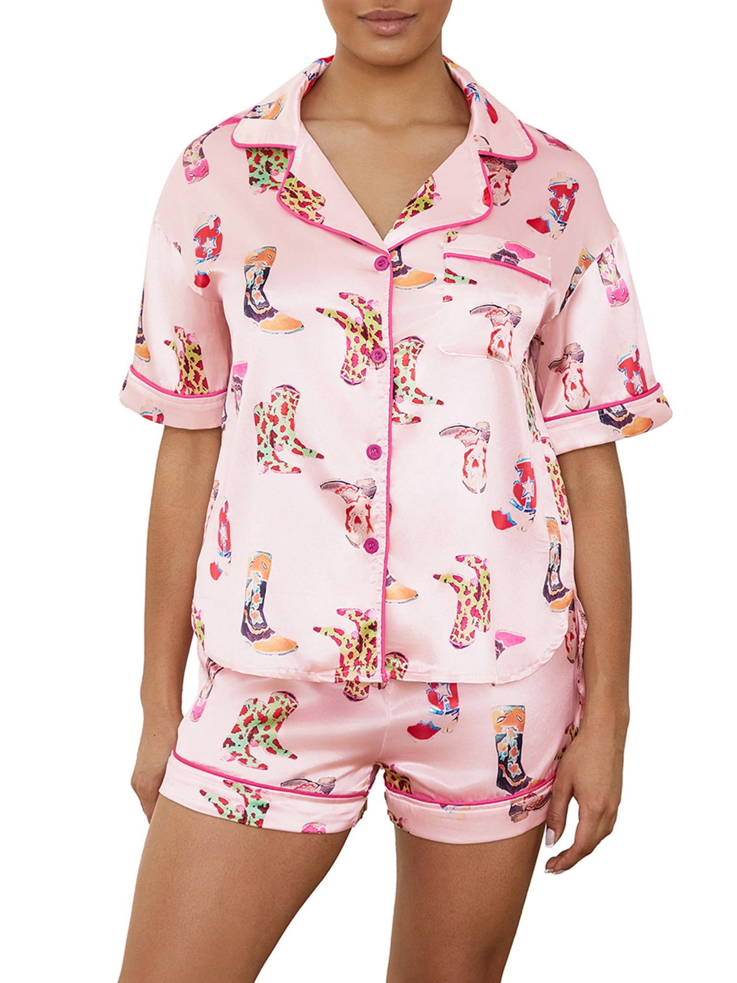 Sunwanar Womens Rabbit Monkey Print 2 Piece Pajamas Y2k Preppy Short ...