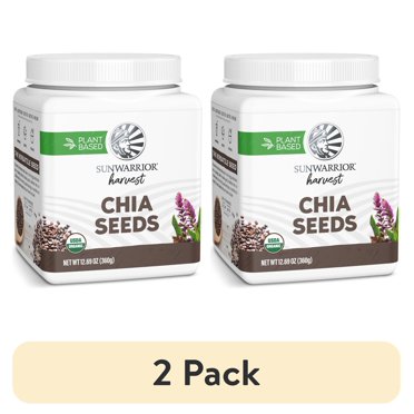 (2 pack) Sunwarrior Chia Seeds Organic Non-GMO Keto Vegan Superfood ...