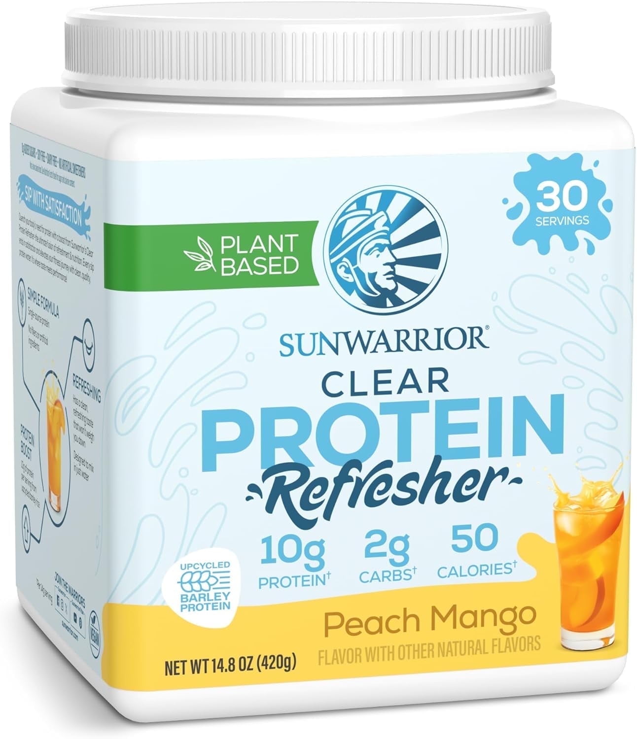 Sunwarrior Clear Protein Refresh Peach Mango Vegan Hydration Protein ...