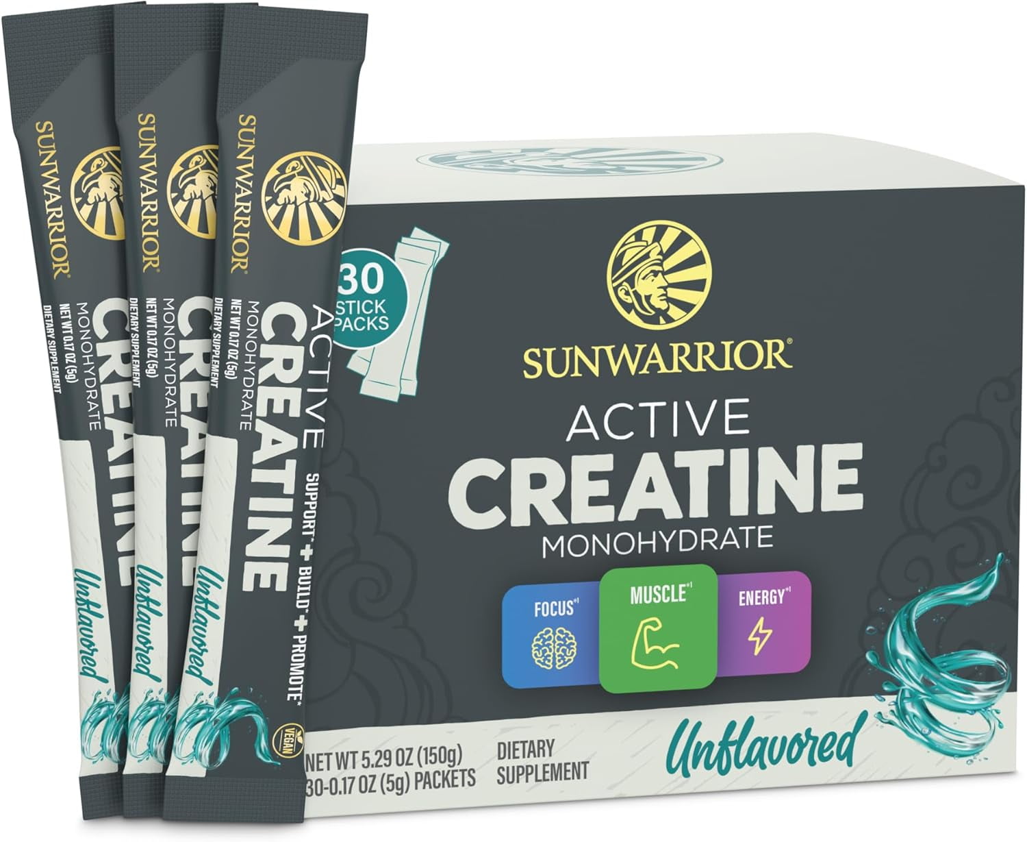 Sunwarrior Micronized Creatine Monohydrate Powder, Vegan Pre Workout ...