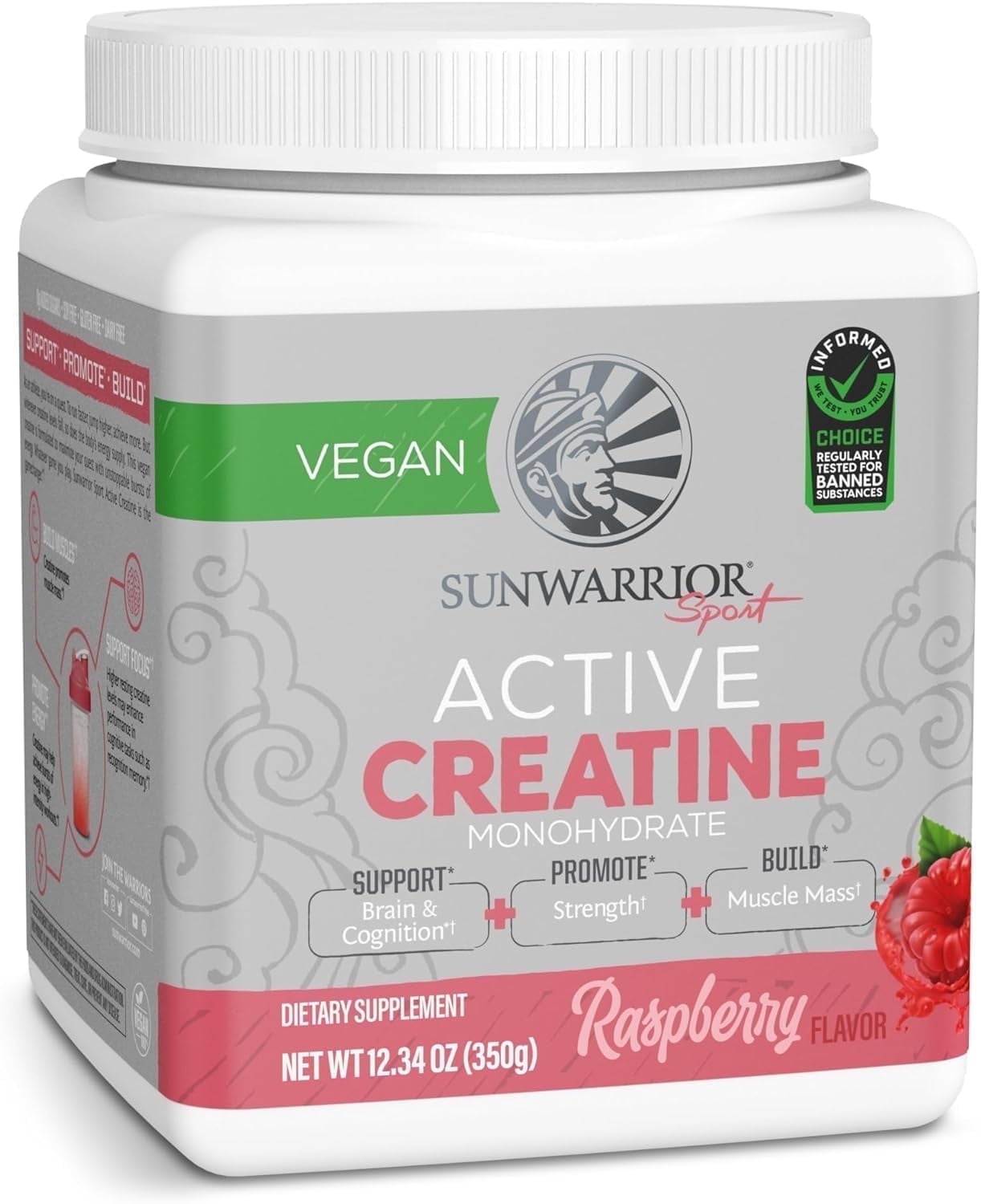 Sunwarrior Creatine Monohydrate Powder | Vegan Preworkout Recovery Supplement | 50 Servings ...