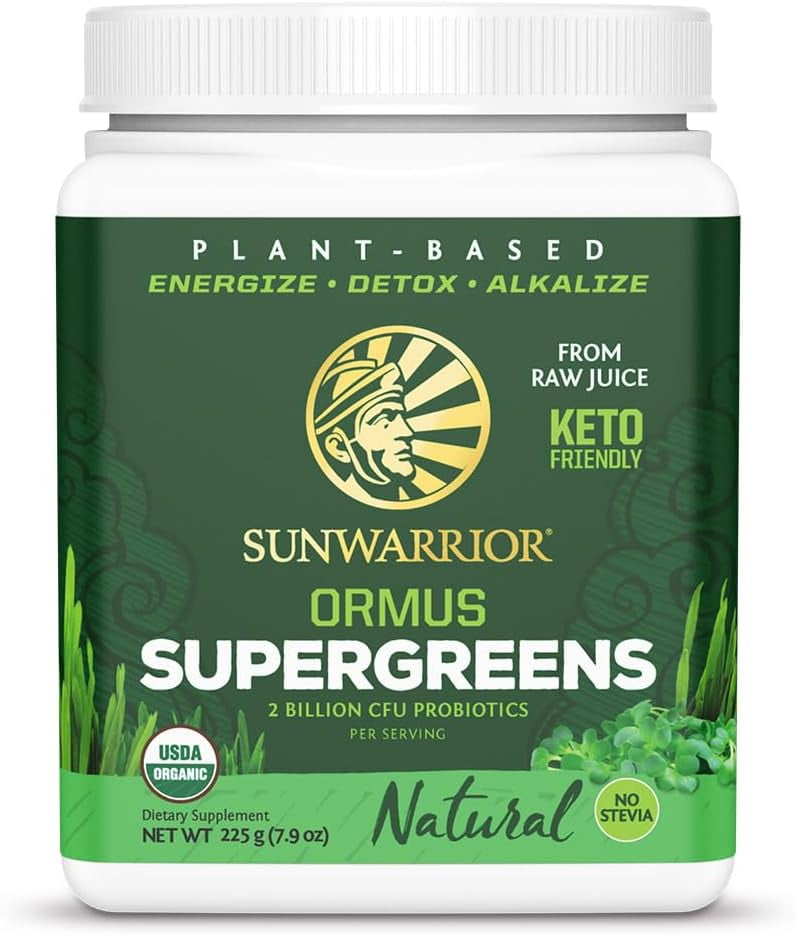 Sunwarrior Ormus Supergreen | Organic Probiotic Powder, Natural Flavor, 450g - Walmart.com