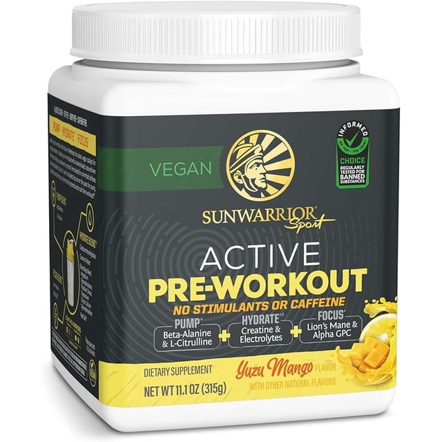 Sunwarrior Pre Workout Powder Energy Drink Non-Stim & Caffeine Free ...