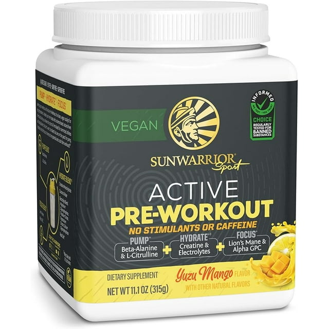 Sunwarrior Pre Workout Powder Energy Drink Non-Stim & Caffeine Free ...