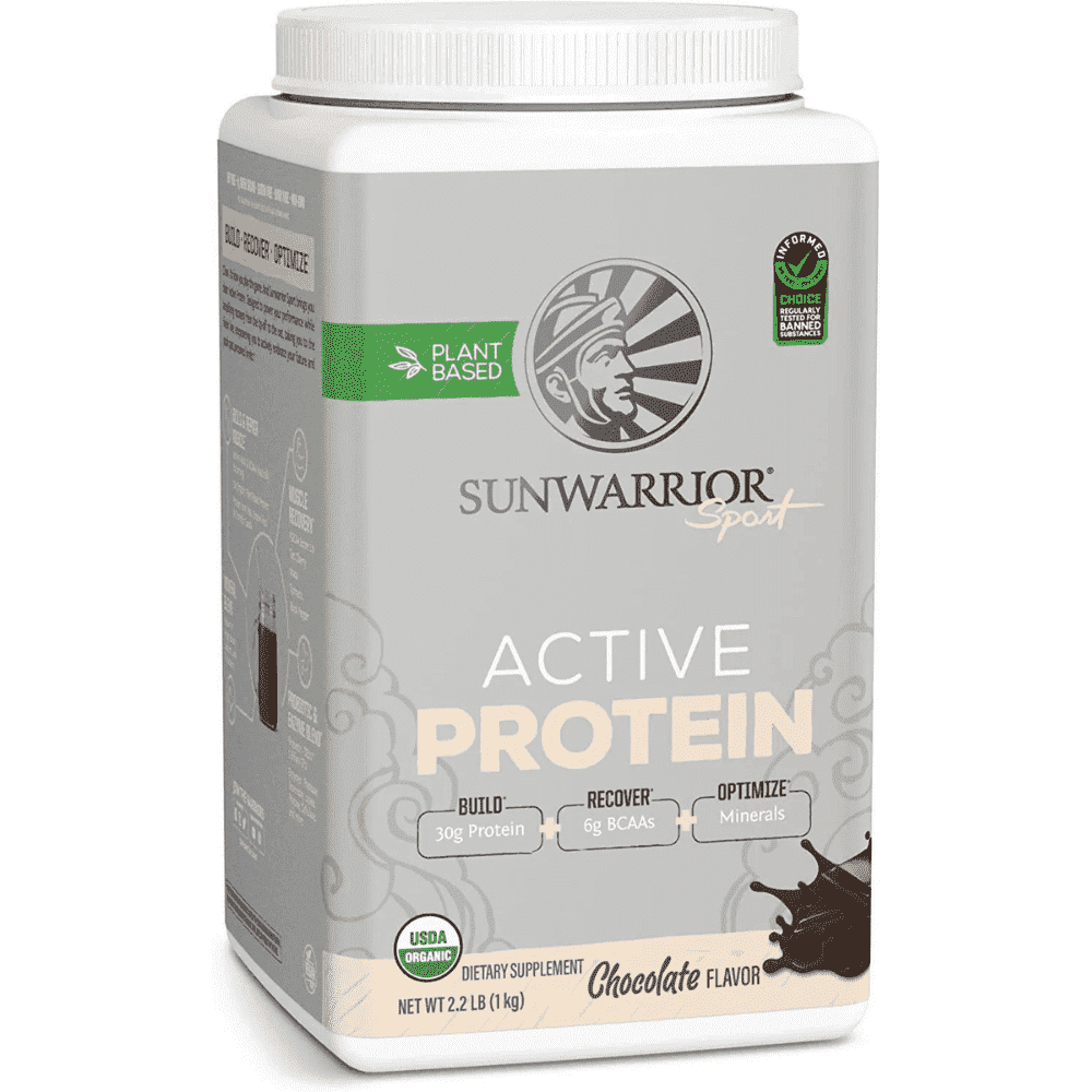 Sunwarrior Sport Organic Active Protein Chocolate Vegan Protein Powder ...