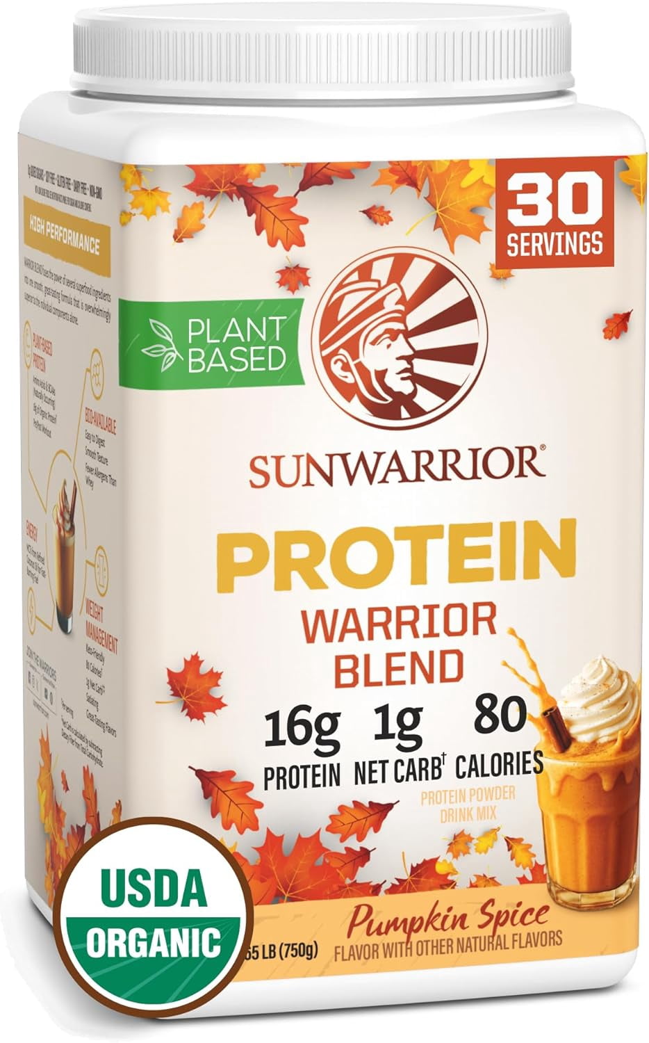 Sunwarrior, Plant-Based Protein Powder, Pumpkin Spice, 26.46 oz ...