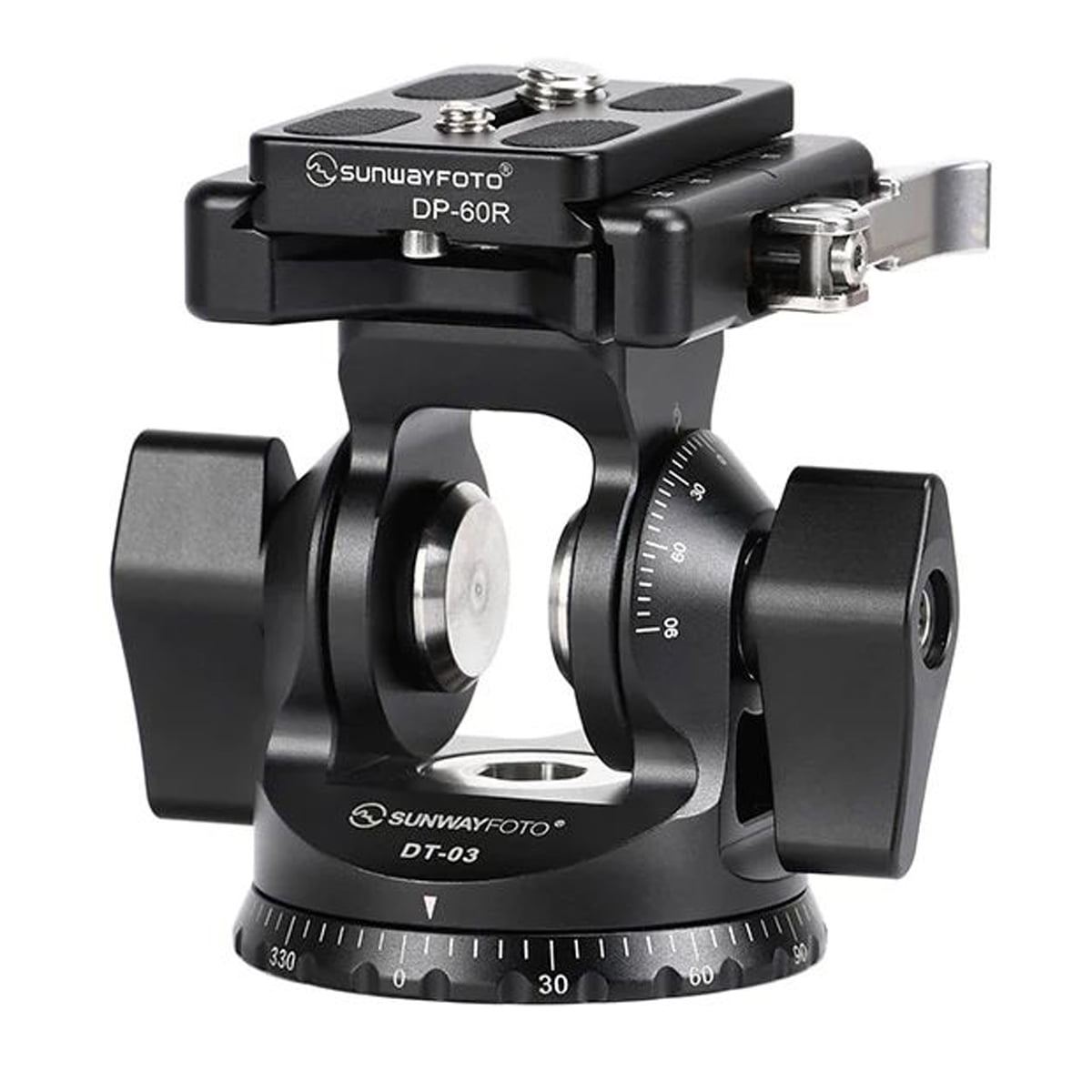 SunwayFoto DT-03 Two-Way Tilt Head with Clamp and Quick Release Plate ...