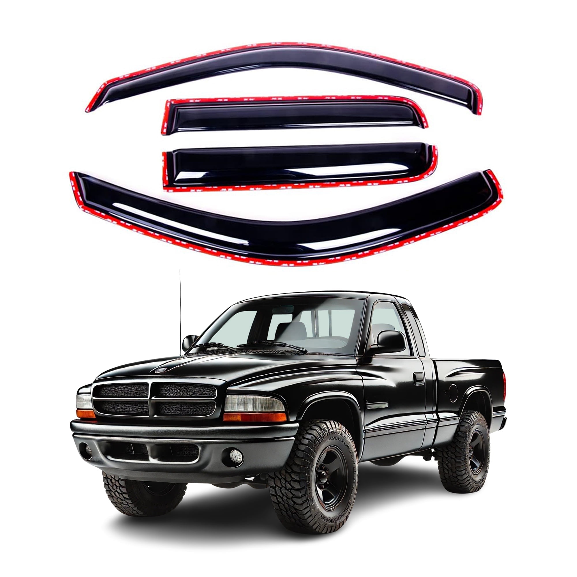 Sunwei Bug Deflectors with UV Protection fits Dodge Dakota 2000-2004 ...