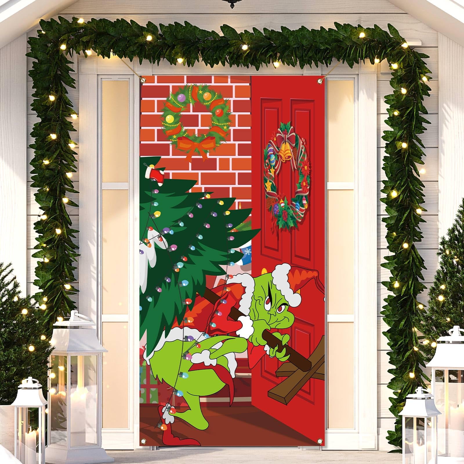 Sunwer Christmas Door Cover Whoville Xmas Winter Holiday Party ...