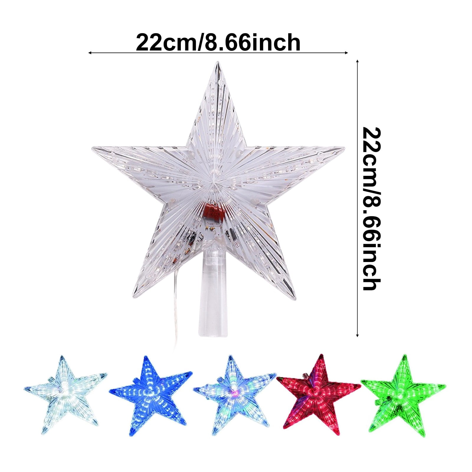 Sunxin Event & Party Christmas Tree Topper with Led Light Five Pointed ...