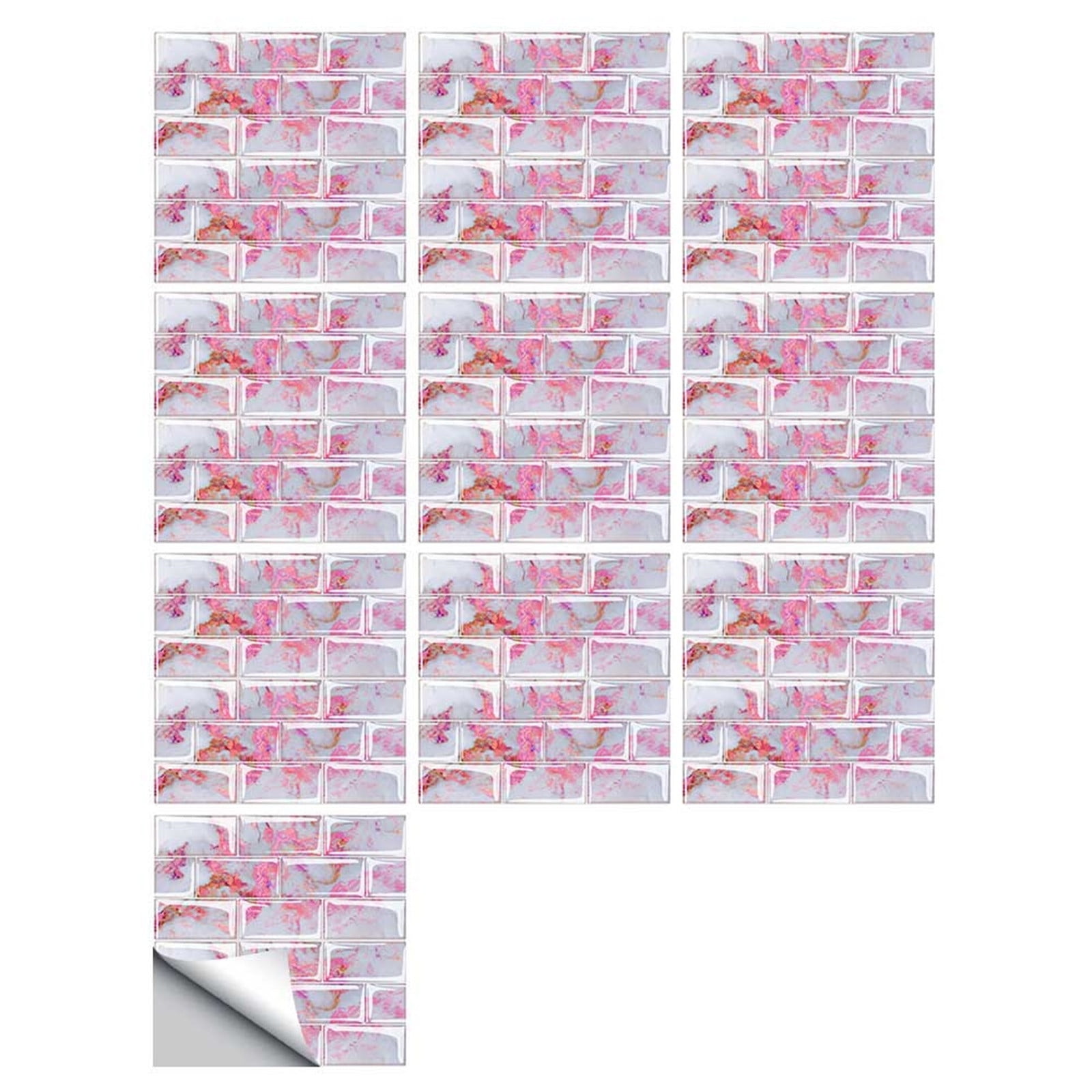 Sunxin Wall Stickers Adhesive 3D Tile Stickers 10 Sheets Kitchen ...