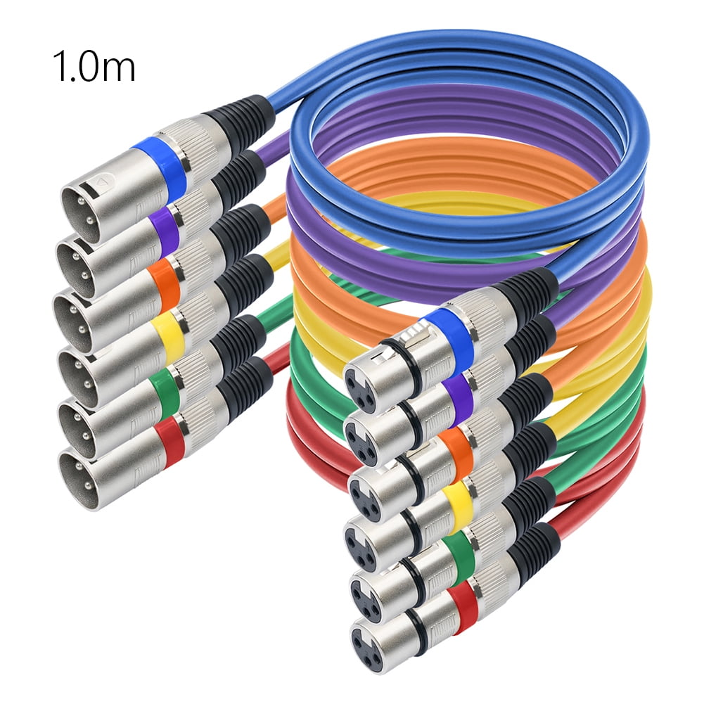 SunyaMood 6/10Pcs 3-Pin Balanced Shielded XLR Cable Multi Colored XLR ...