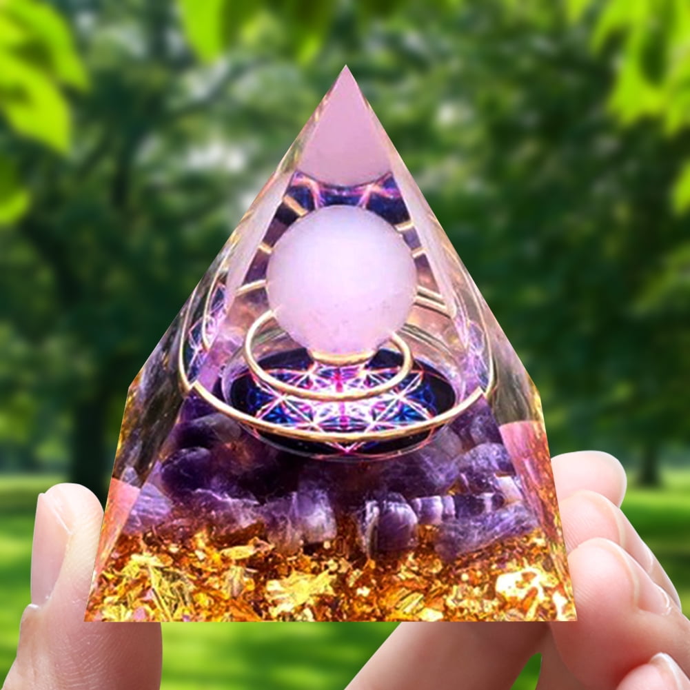 SunyaMood Crystal PyramidNatural Crystal Gem Pyramid Amethyst Healing ...