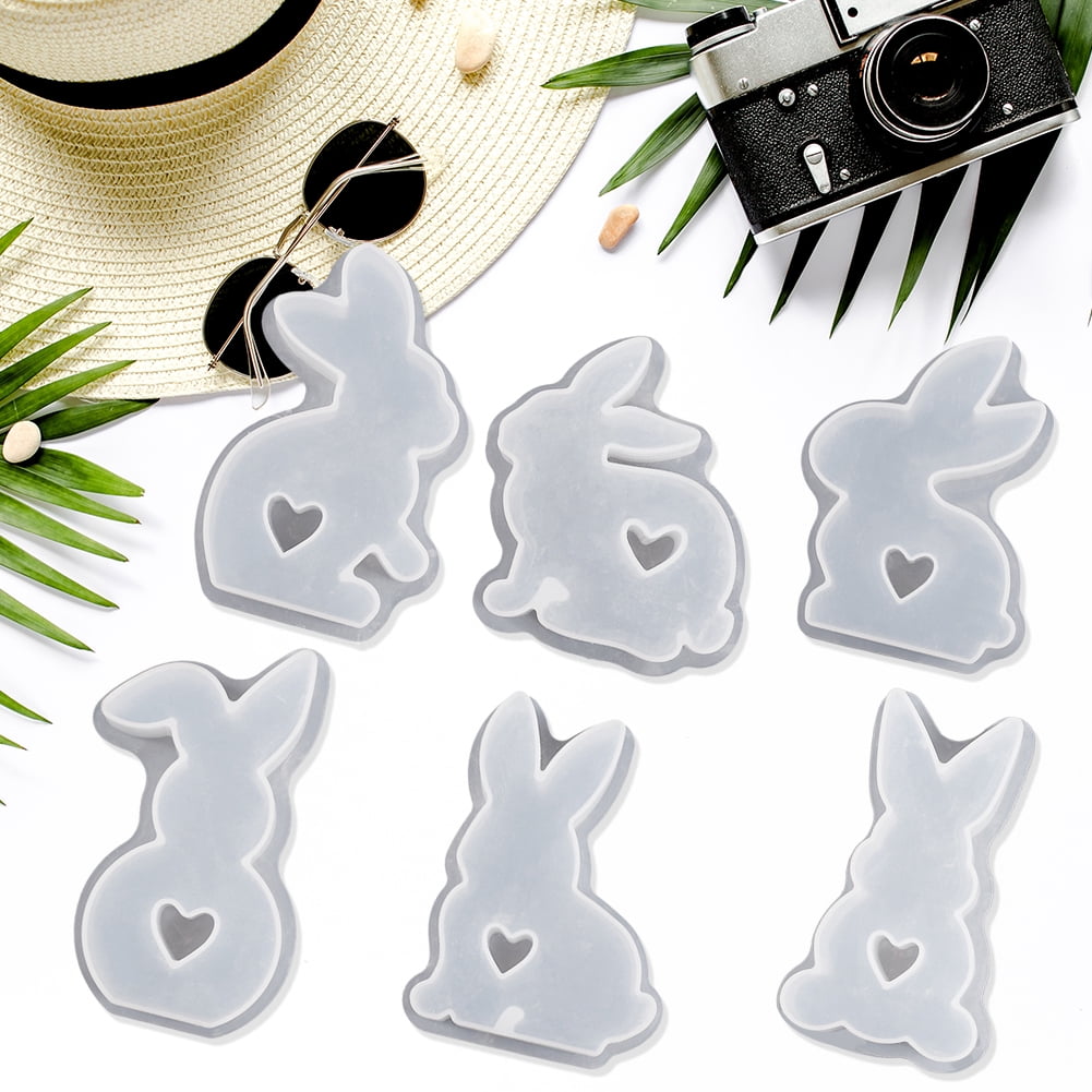 SunyaMood Easter Items Easter Animal Rabbit Hollow Heart Molds 3D ...