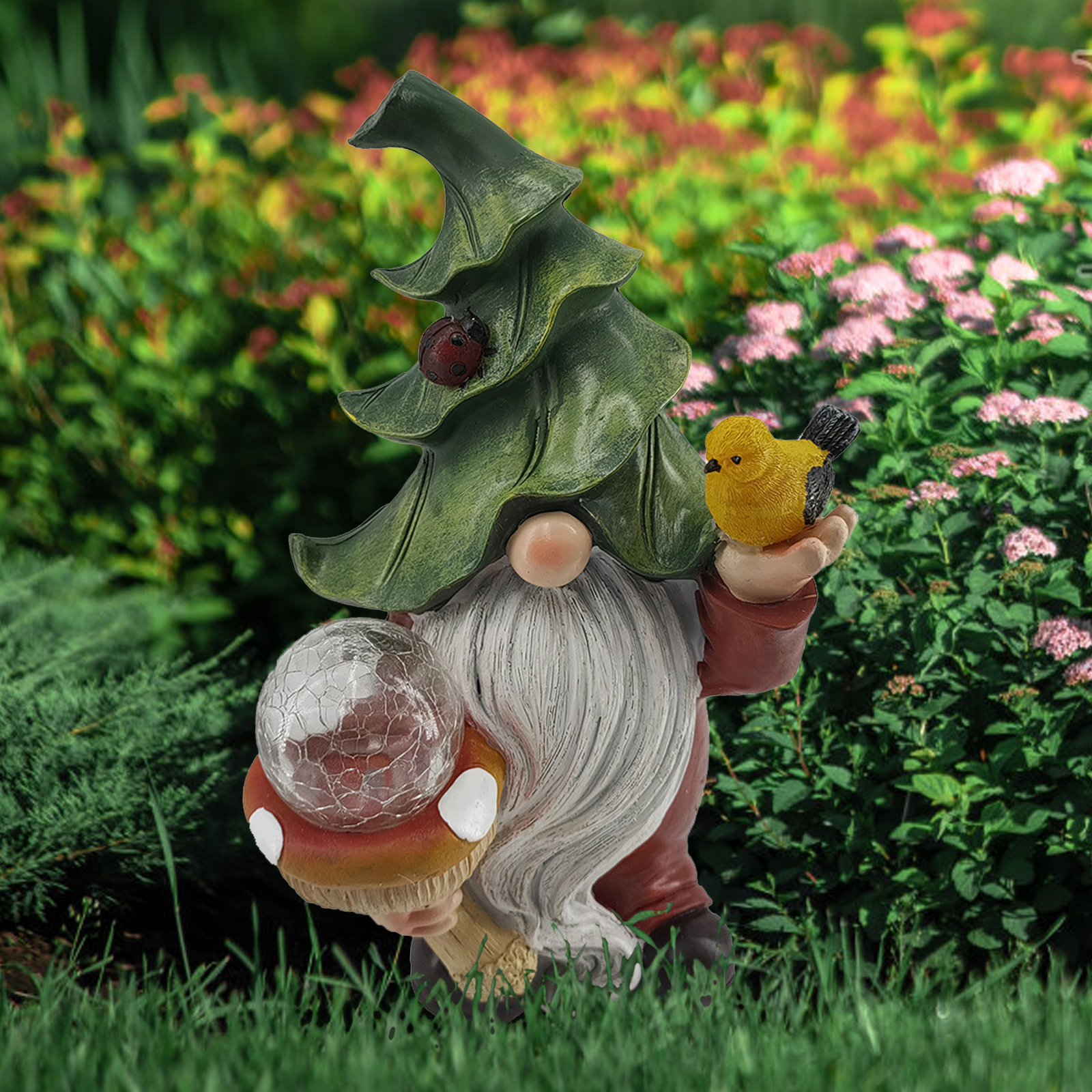 SunyaMood Home Decor Resin Dwarf Statue Art Crafts Solar Light Kids ...