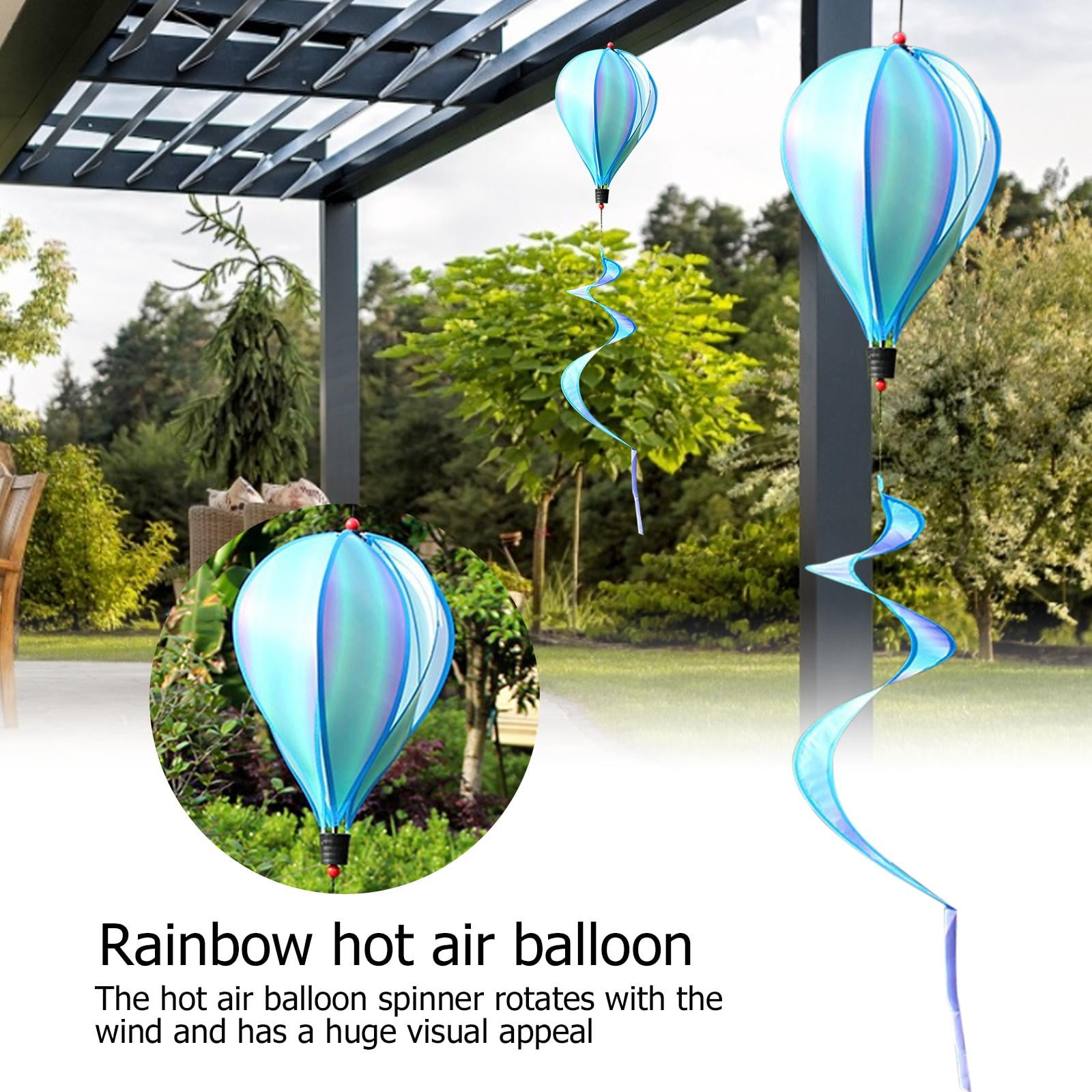 SunyaMood Hot Air BalloonHot Air Balloon Wind Spinner Rainbow Kinetic ...