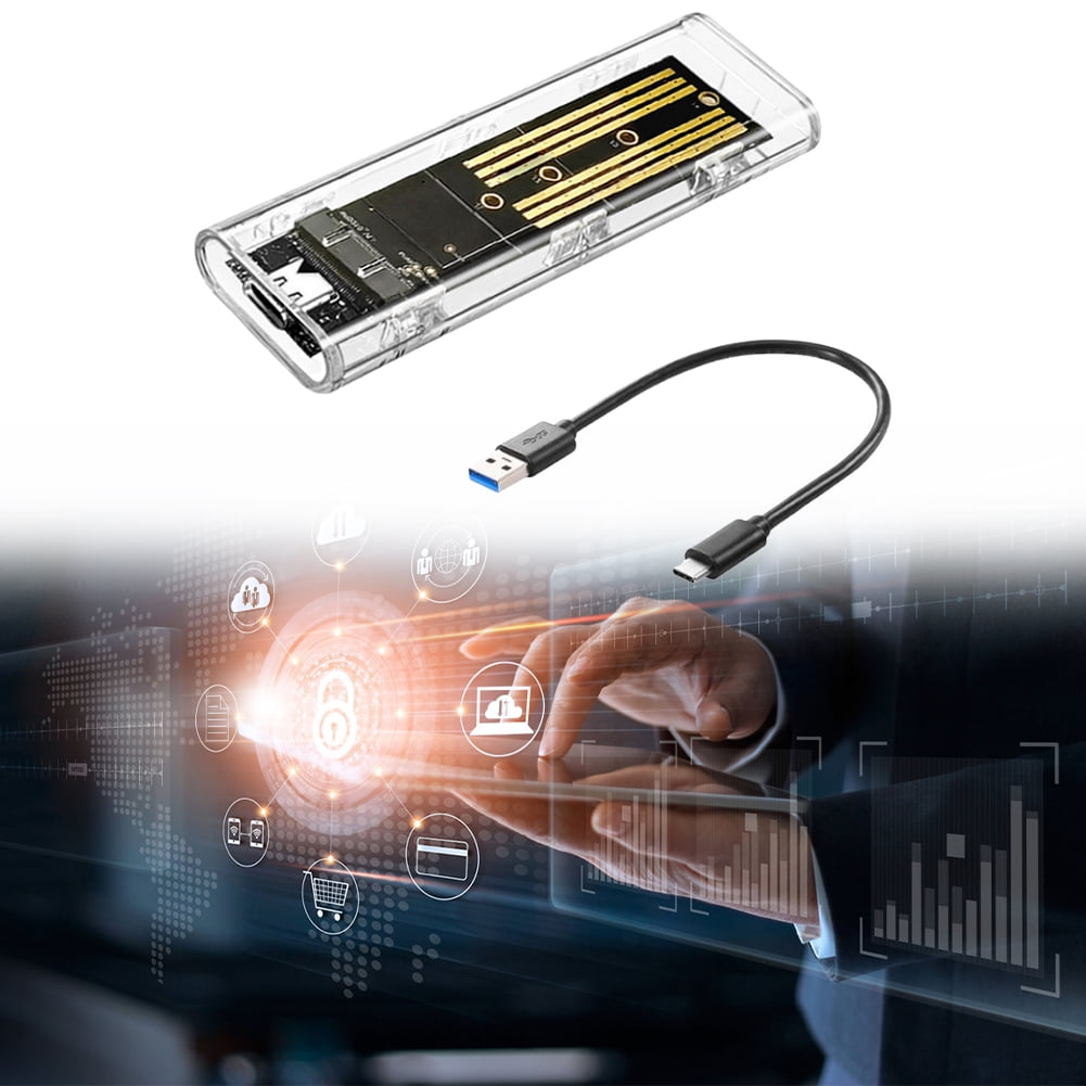 SunyaMood M.2 NGFF SATA Type C USB 3.1 Hard Disk Box 10Gbps Transparent ...