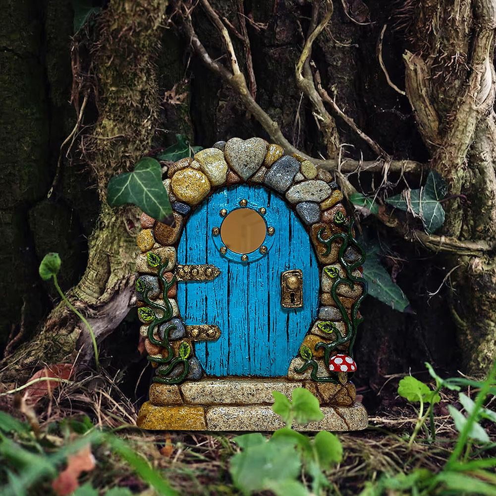 SunyaMood Mini Elf DoorDollhouse Fairy Door Wooden Miniature Elf Door ...