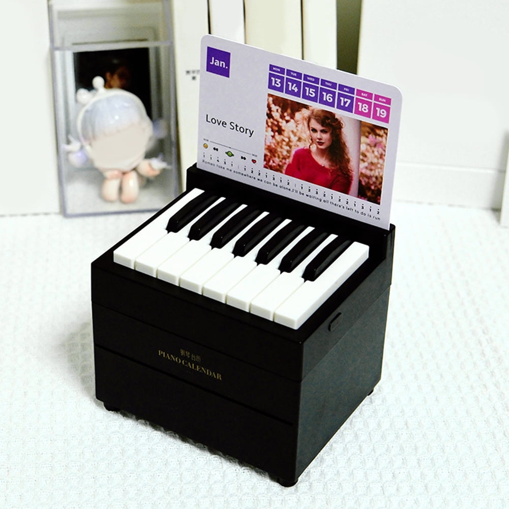 SunyaMood Mini Piano Music Sheets Toy with Calendar Card 15 Keys 52 ...