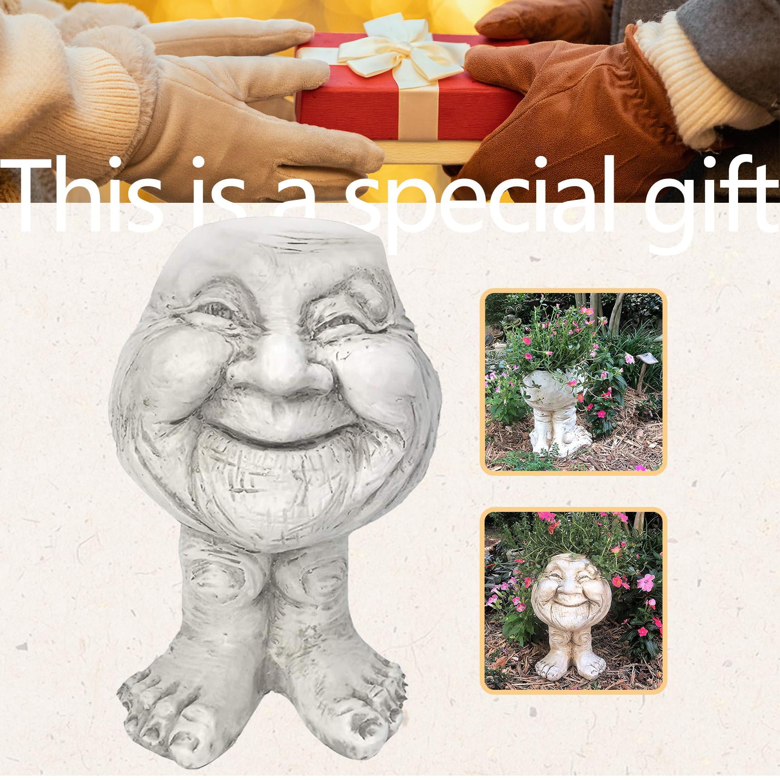 SunyaMood Muggly Face PlantersMuggly Face Planters Resin Planter Statue ...