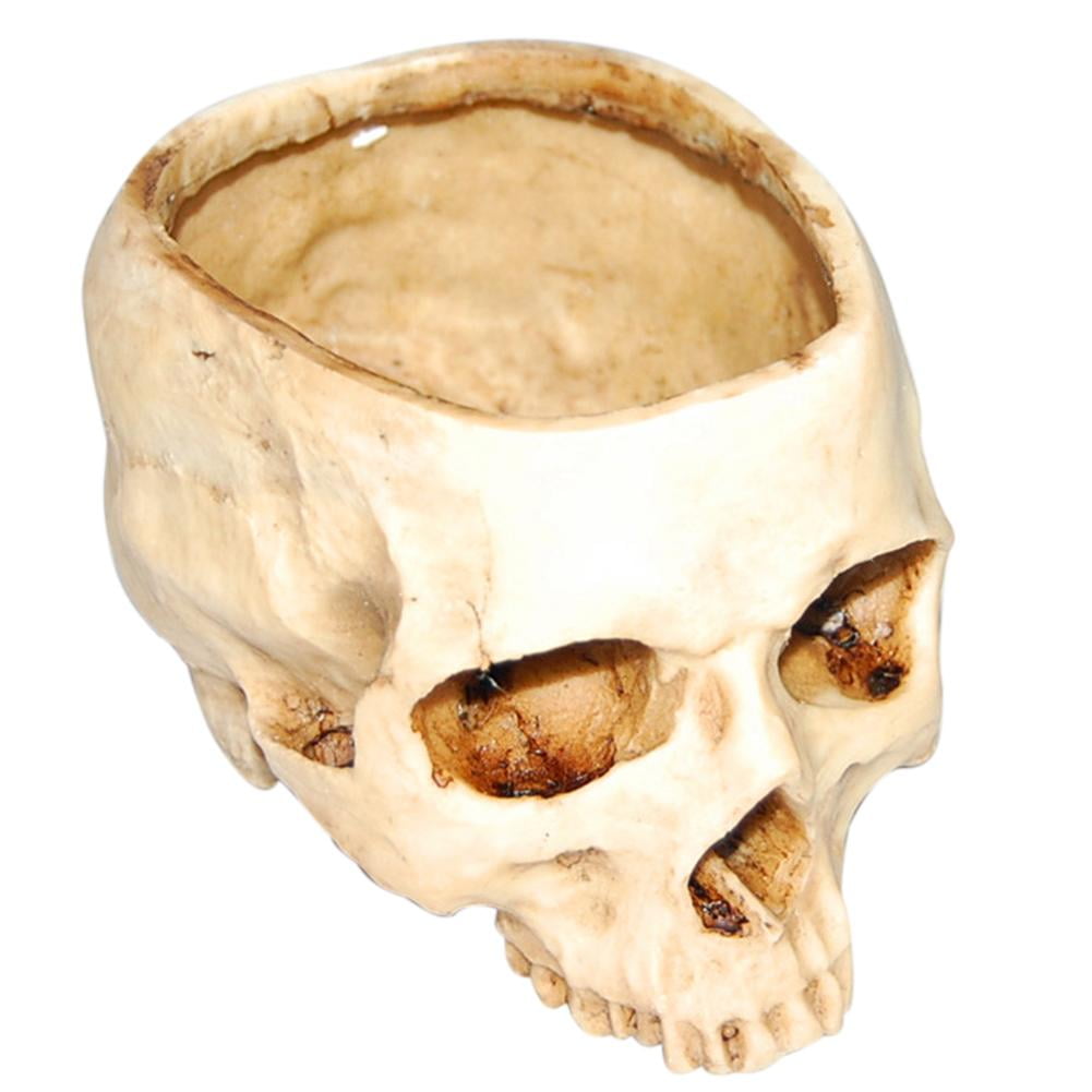 SunyaMood Resin Human Skull Flower Pot Workmanship Skeleton Head ...