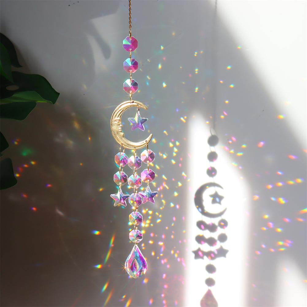 SunyaMood Star Moon Sun Light CatcherCrystal Wind Chime Suncatcher ...