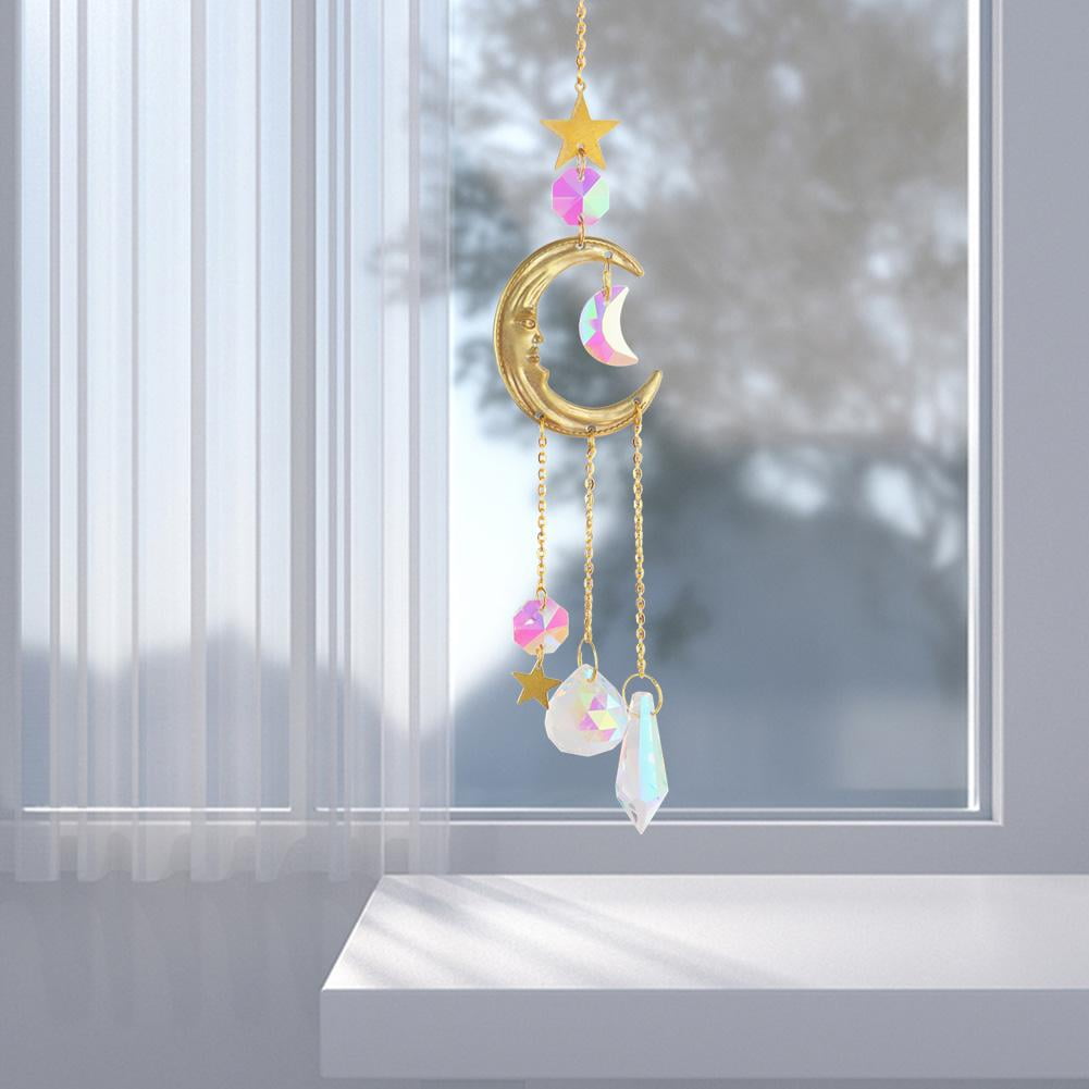 SunyaMood Star Moon Sun Light CatcherCrystal Wind Chime Suncatcher ...