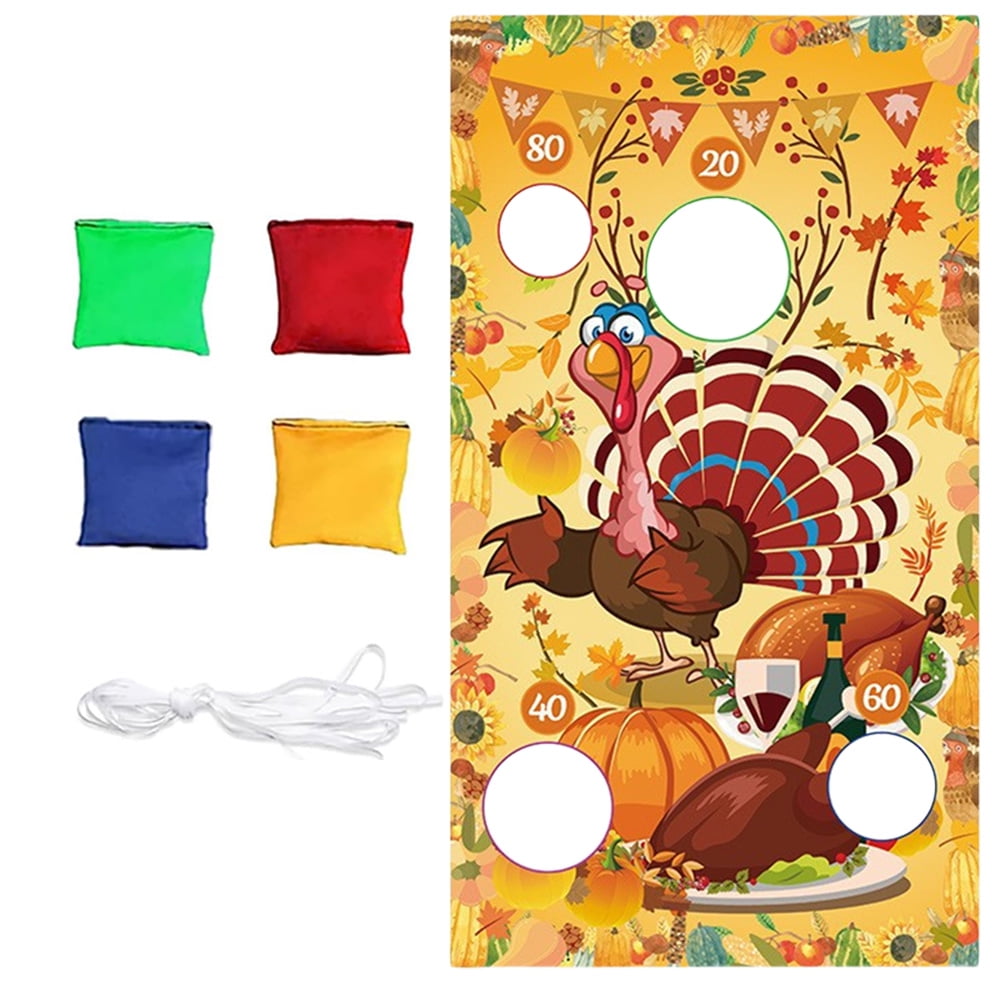 SunyaMood Thanksgiving Bean Bag Toss Game Toss Game Banner Turkey ...