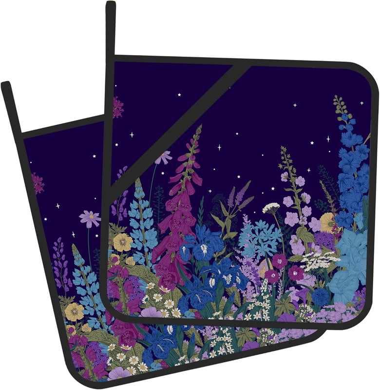 Sunyuer 2 PCS Pot Holders for Kitchen, Spring Weeds Plants Print Pot ...