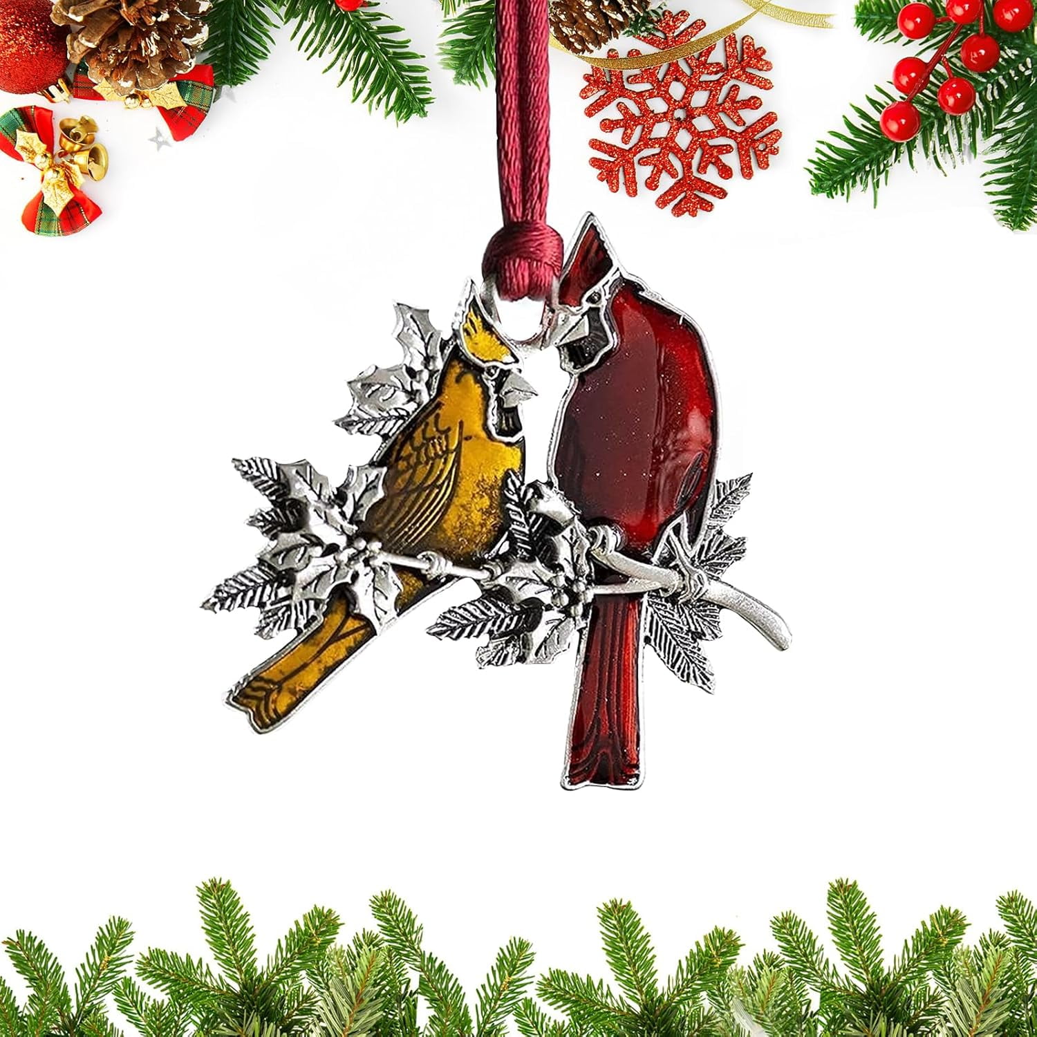 Sunyuer Christmas Ornaments, 2024 Solid Pewter Christmas Tree Ornament ...