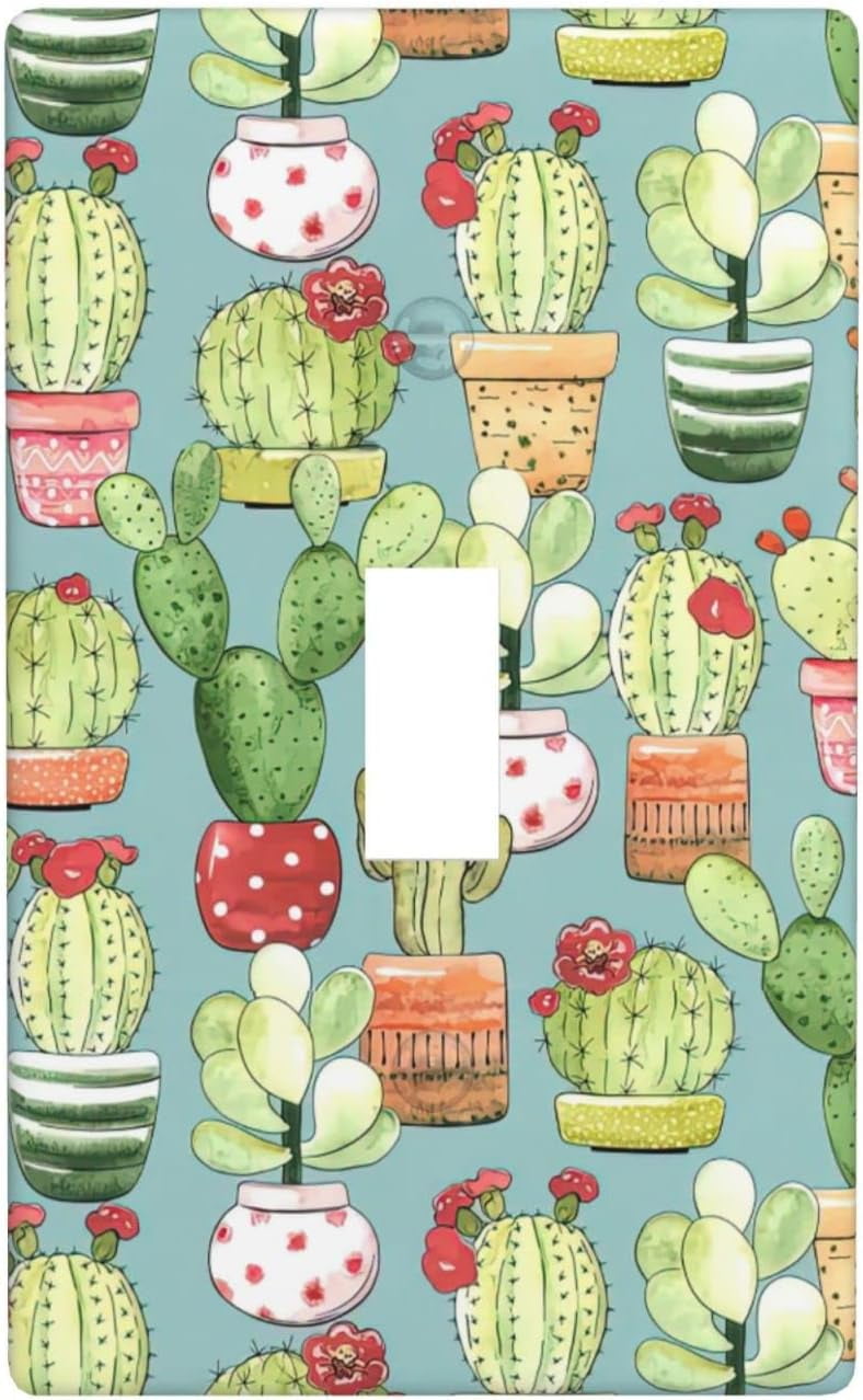Sunyuer Color Cacti Pots Decorative Wall Plate Outlet Cover, 1 Gang ...