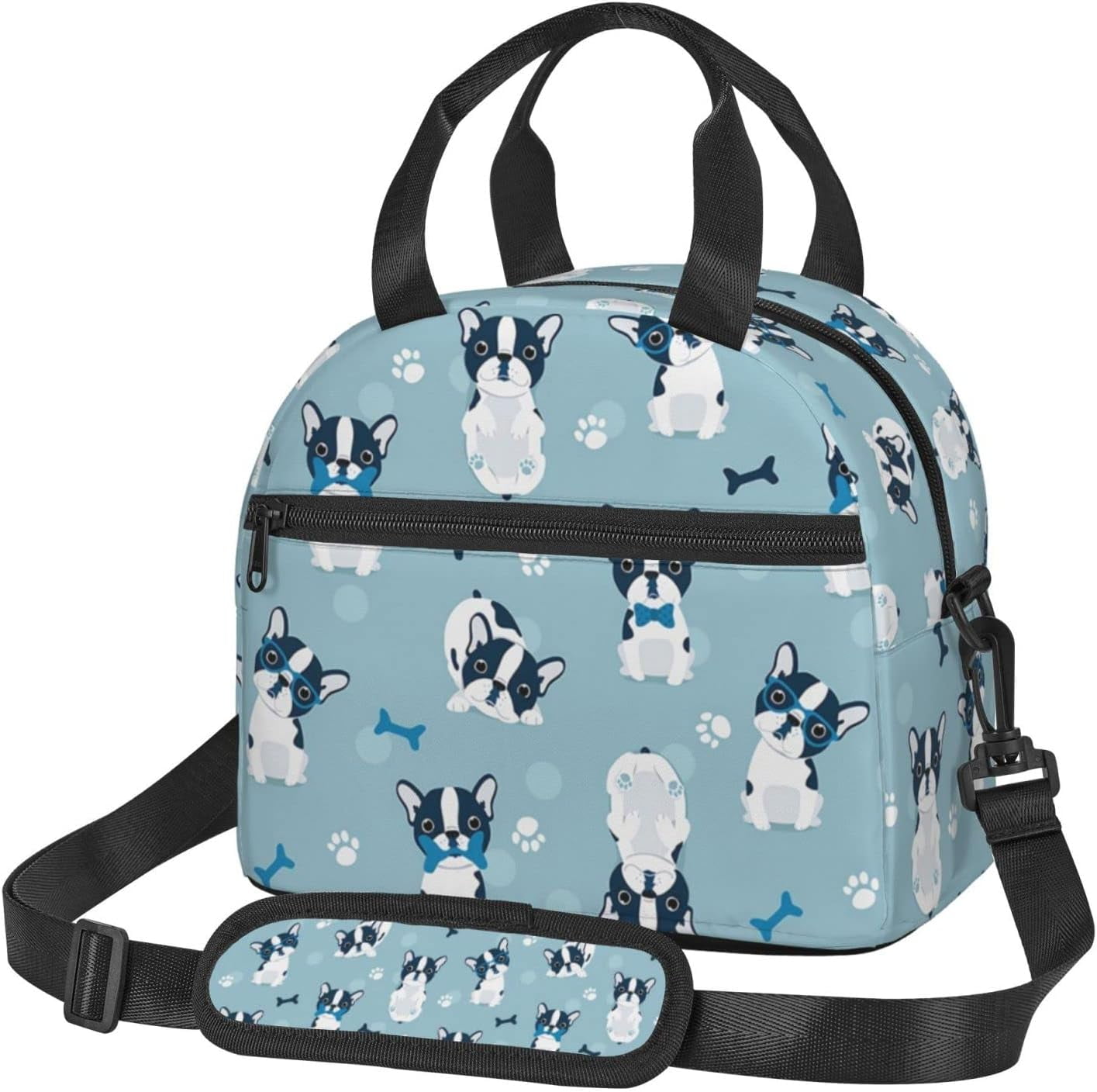 Sunyuer Cute Bulldog Dog Lunch Bag, Reusable Insulated Container With ...