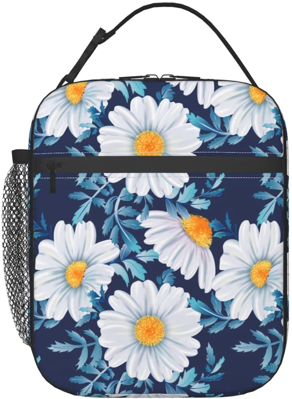 Sunyuer Daisy Pattern Portable Lunch Bag Insulated Lunch Box Reusable ...