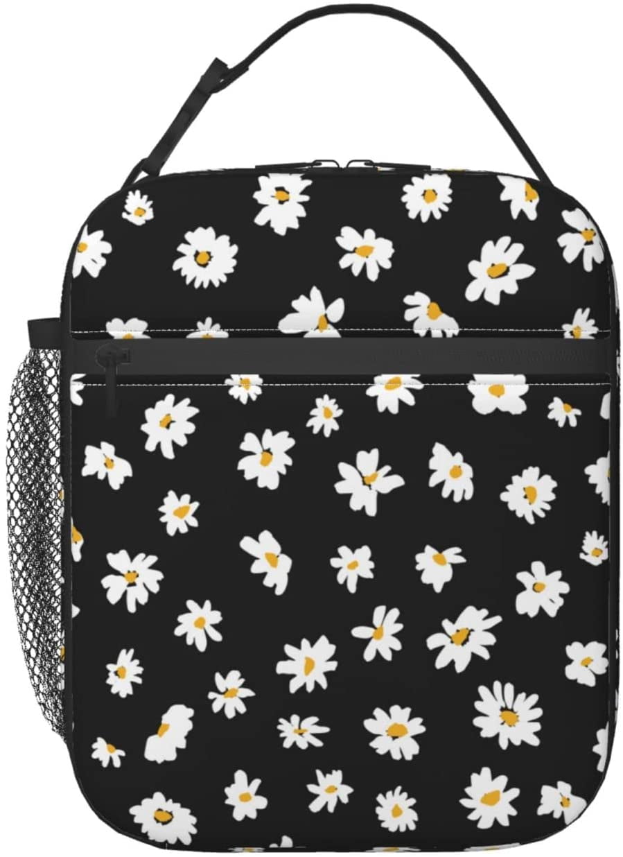 Sunyuer Daisy Pattern Portable Lunch Bag Insulated Lunch Box Reusable ...