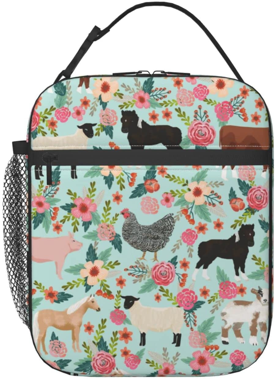 Sunyuer Farm Animals Lunch Box Insulated Thermal Reusable Lunch Bag ...