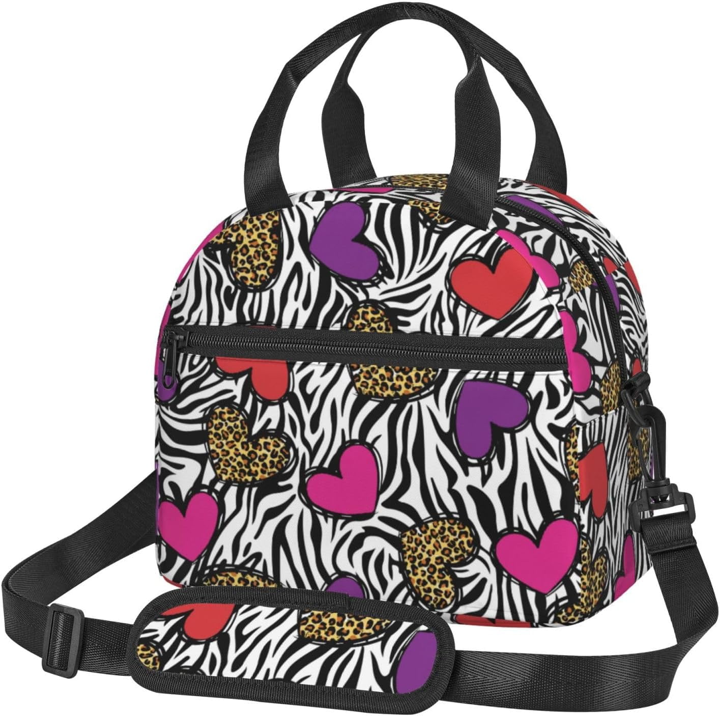 Sunyuer Hearts Leopard Lunch Bag, Reusable Insulated Container With ...