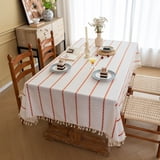 Sunyuer Hemstitched Embroidery Striped Boho Tablecloth, Heavy Weight ...